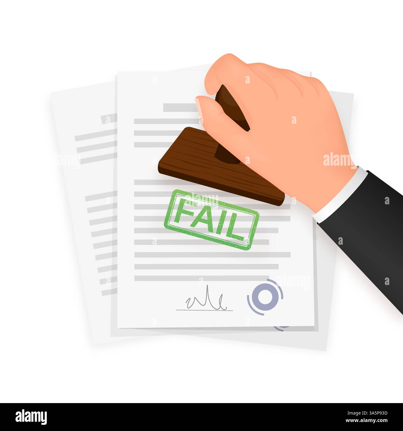 Fail red stamp on white background. White background. Vector ...