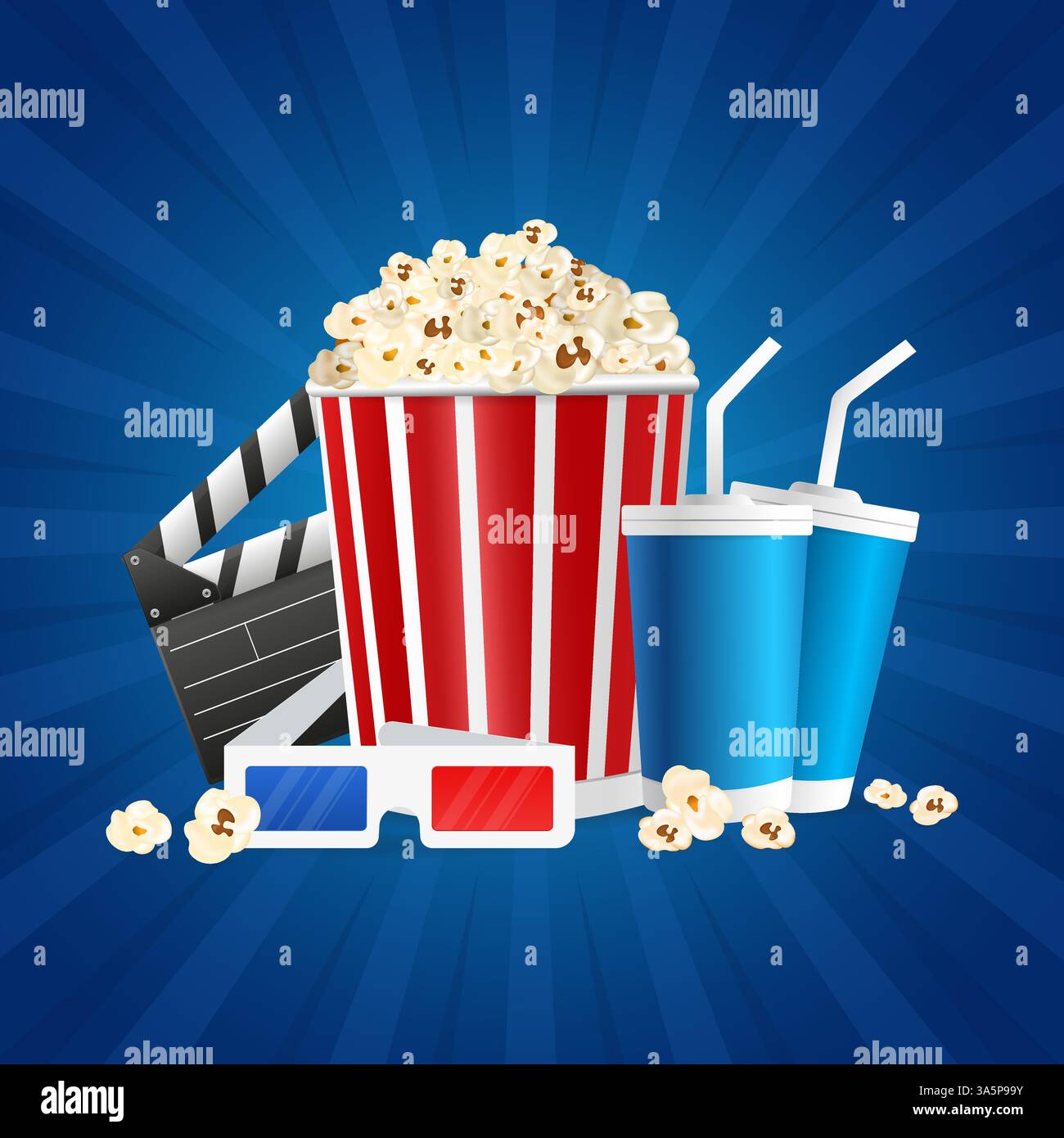 Movie time, great design for any purposes. Realistic cinema movie ...