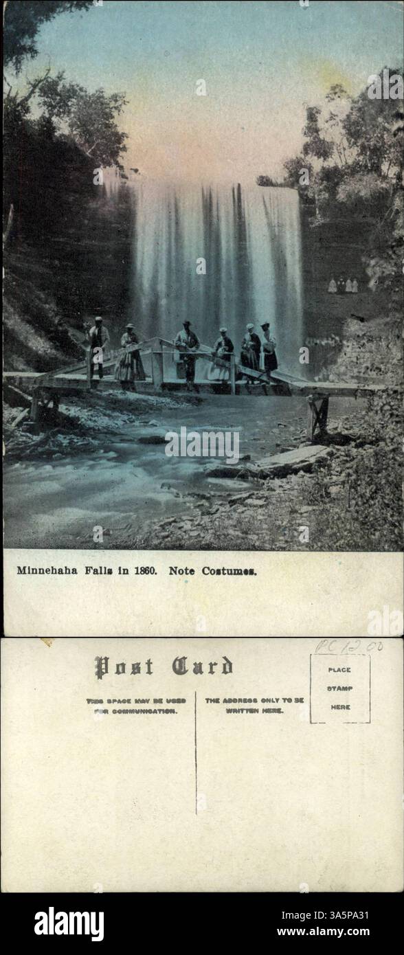 Minnehaha Falls in 1860, captured in this historical photograph, shows ...