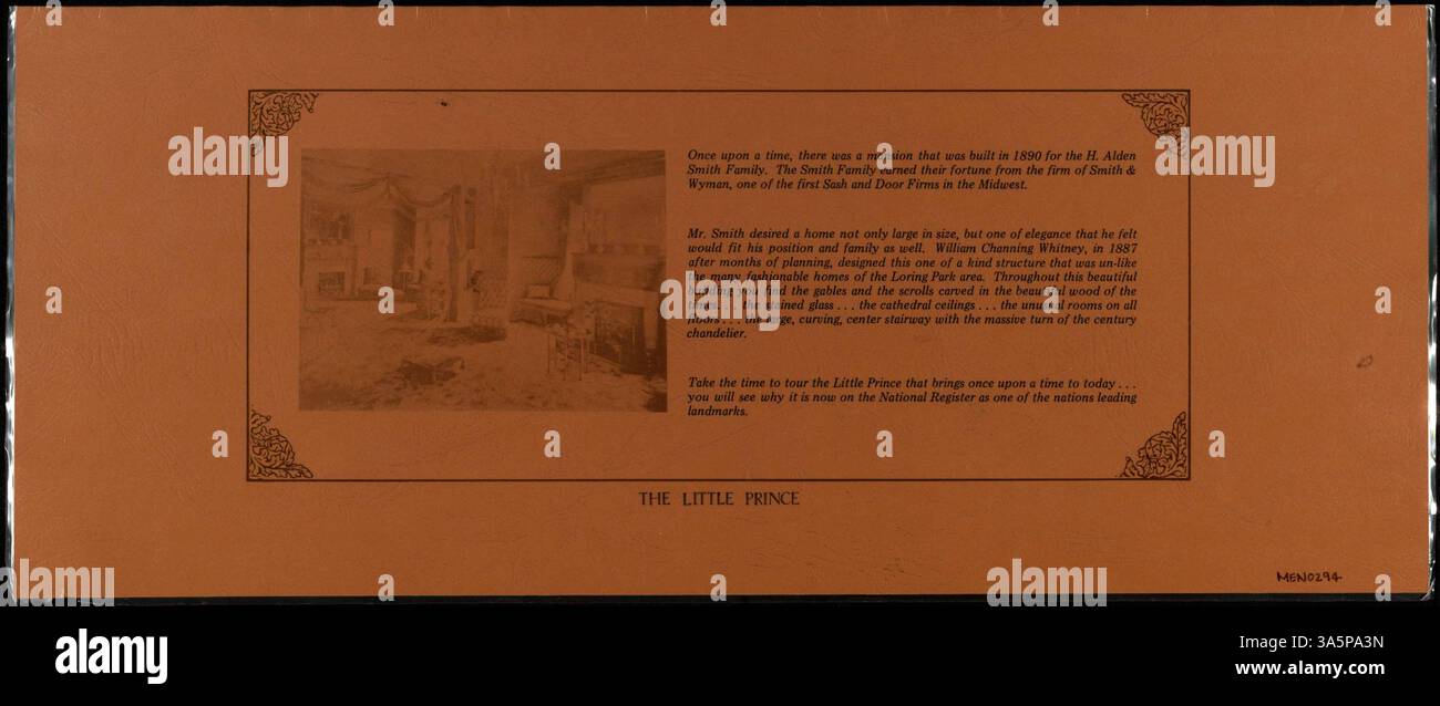 The Little Prince menu features both a historical exterior and interior ...