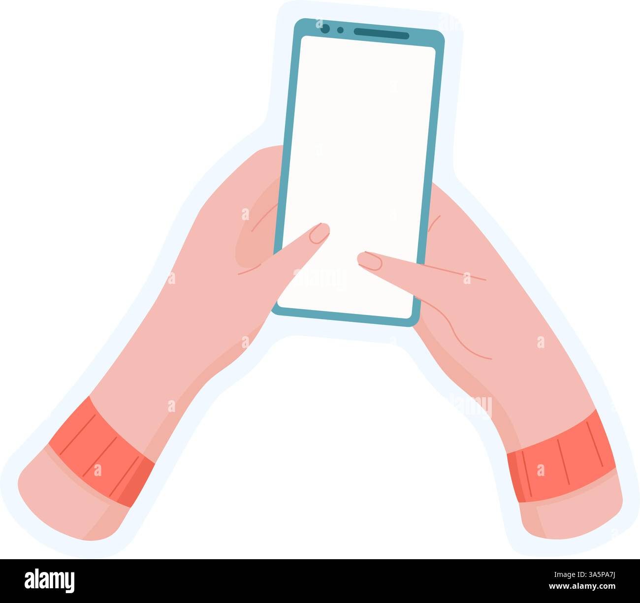 Sticker Of Hand Holding Phone Stock Vector Image & Art - Alamy