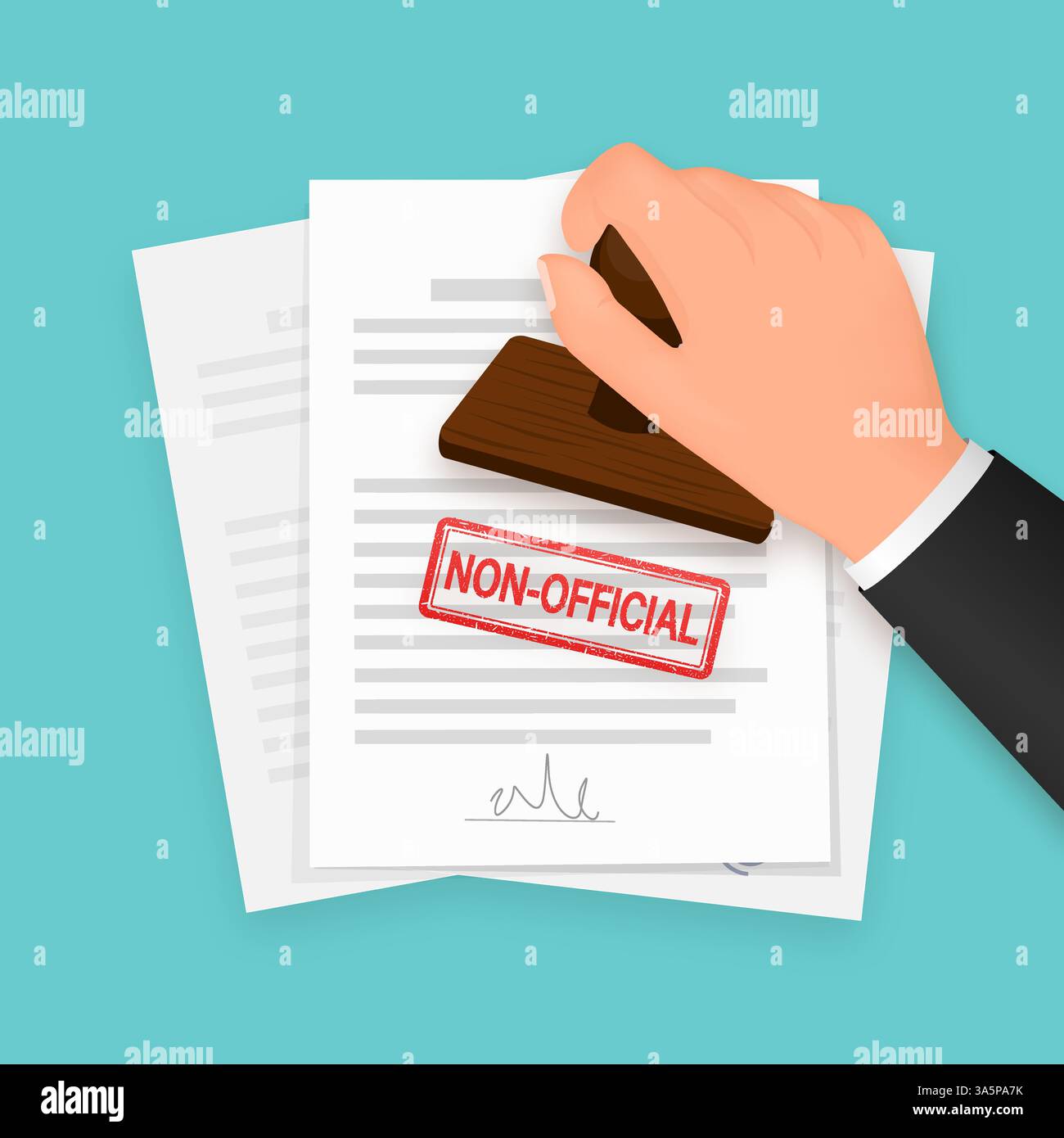 Non- official red stamp on document background. Red pattern. Isolated ...