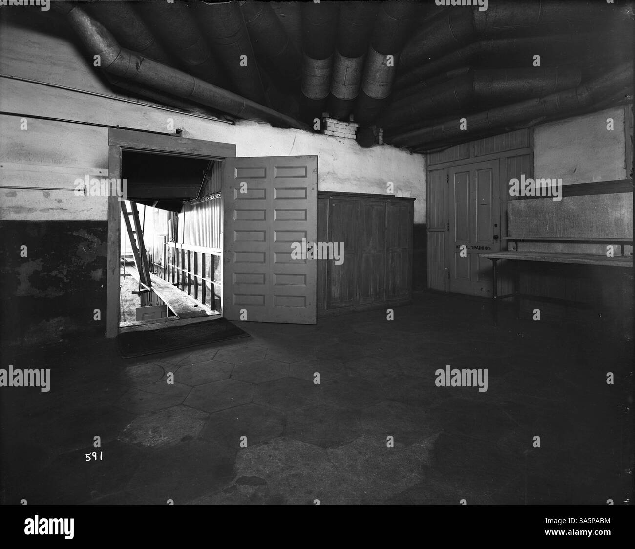 This photograph depicts the basement corridor of jackson school hi-res ...