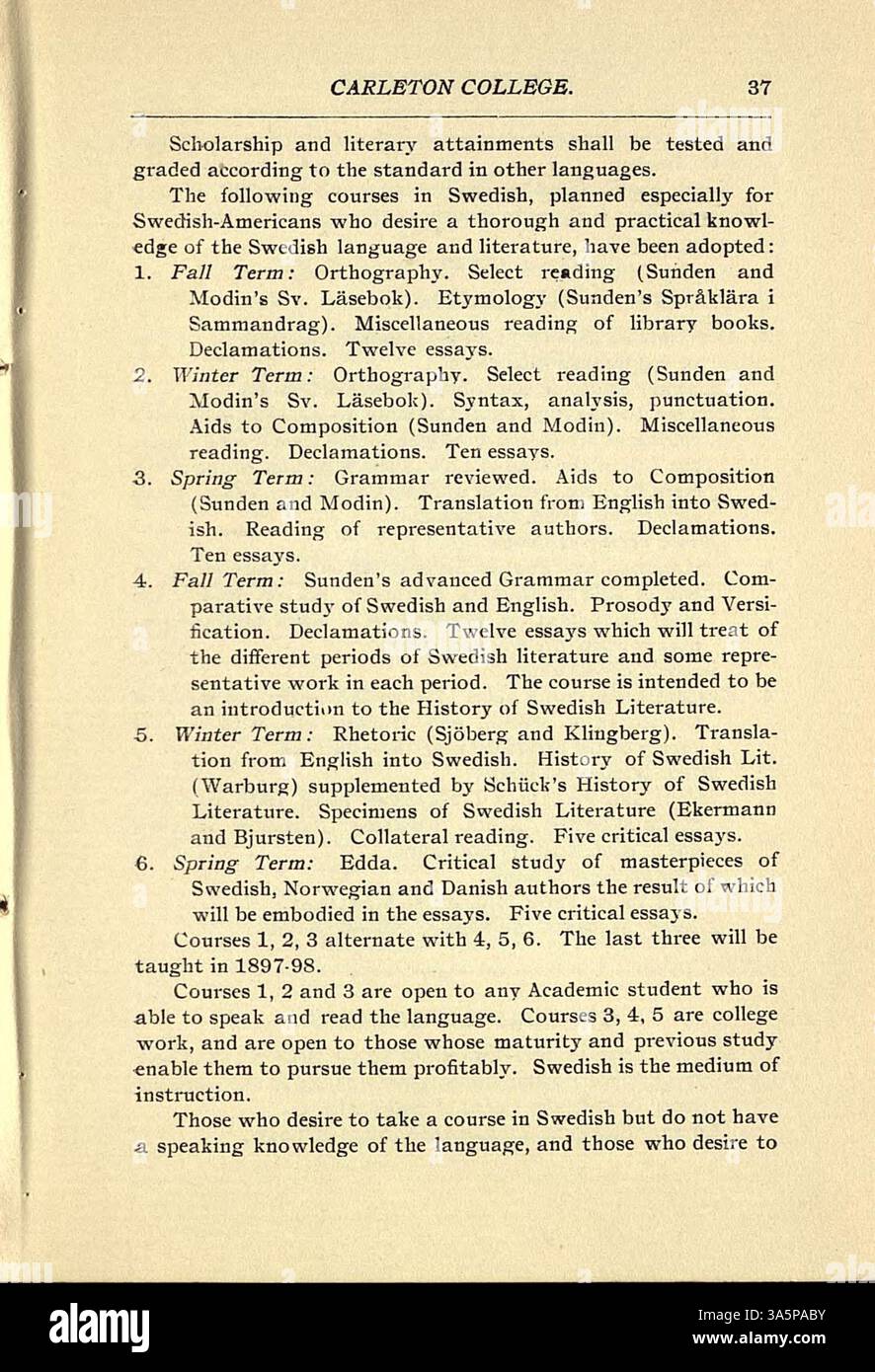The Carleton College catalog for the 1896-1897 academic year provides a ...