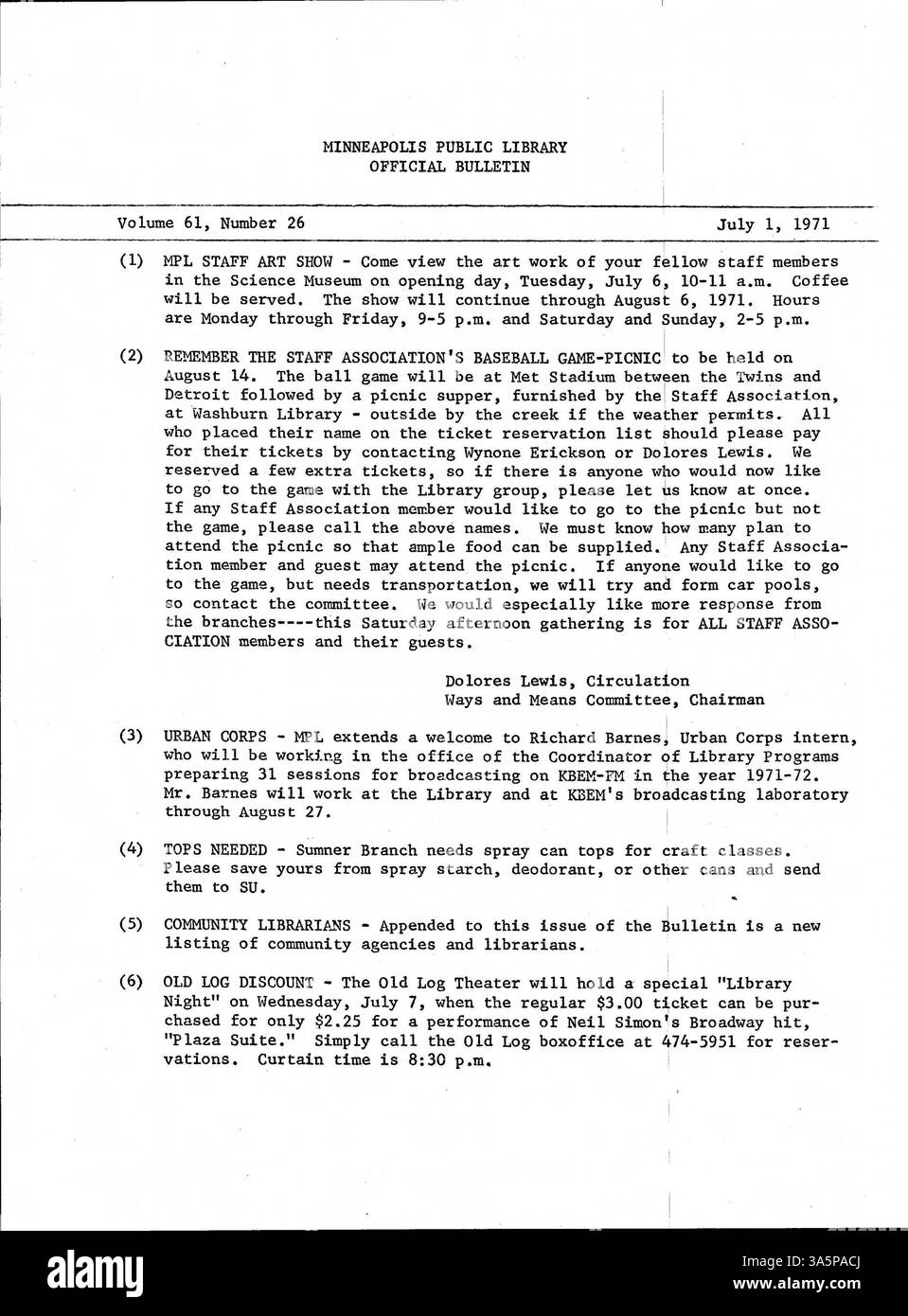 This 1971 Minneapolis Public Library Official Bulletin offers important ...