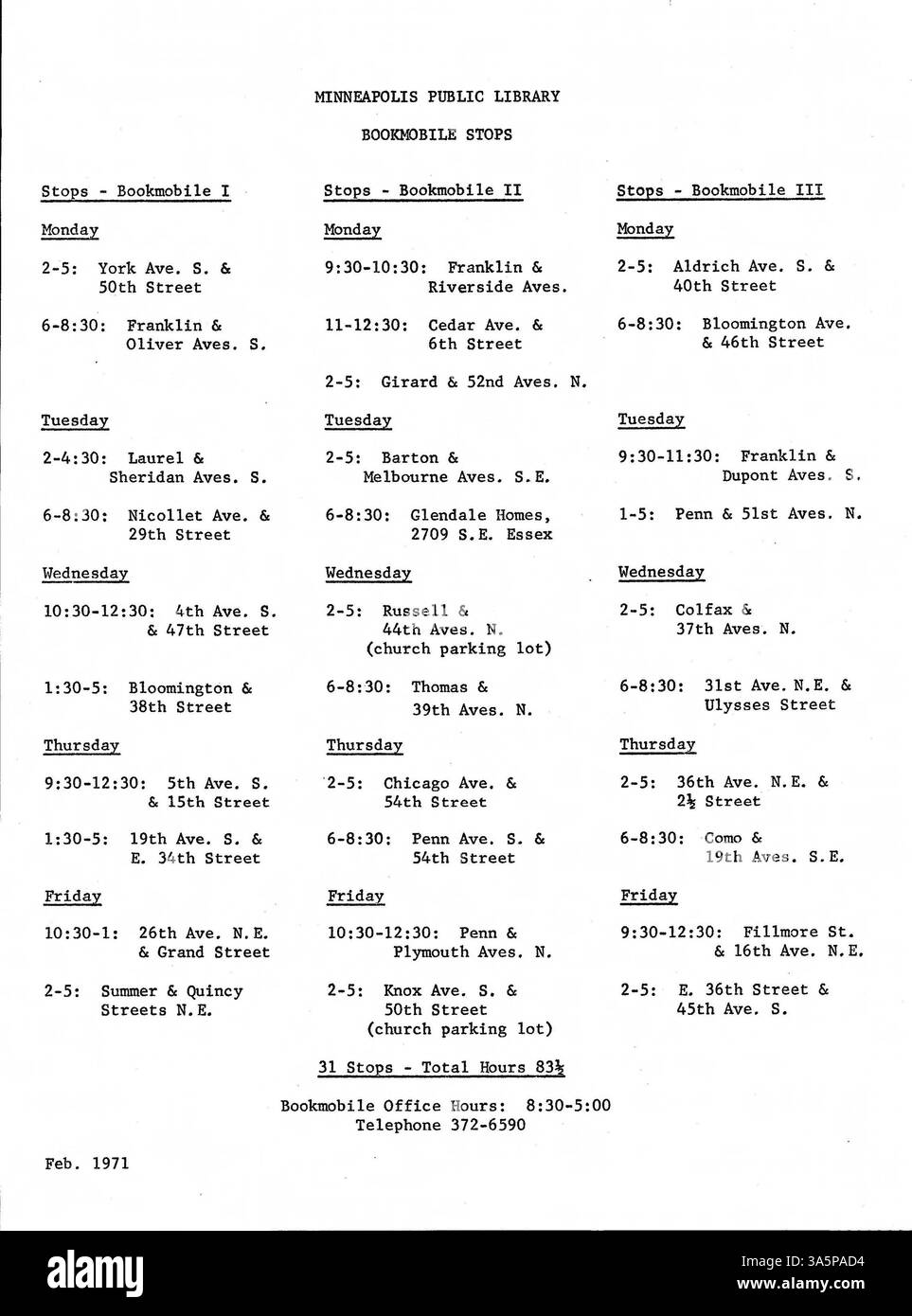 The 1971 Minneapolis Public Library Official Bulletin offers weekly ...