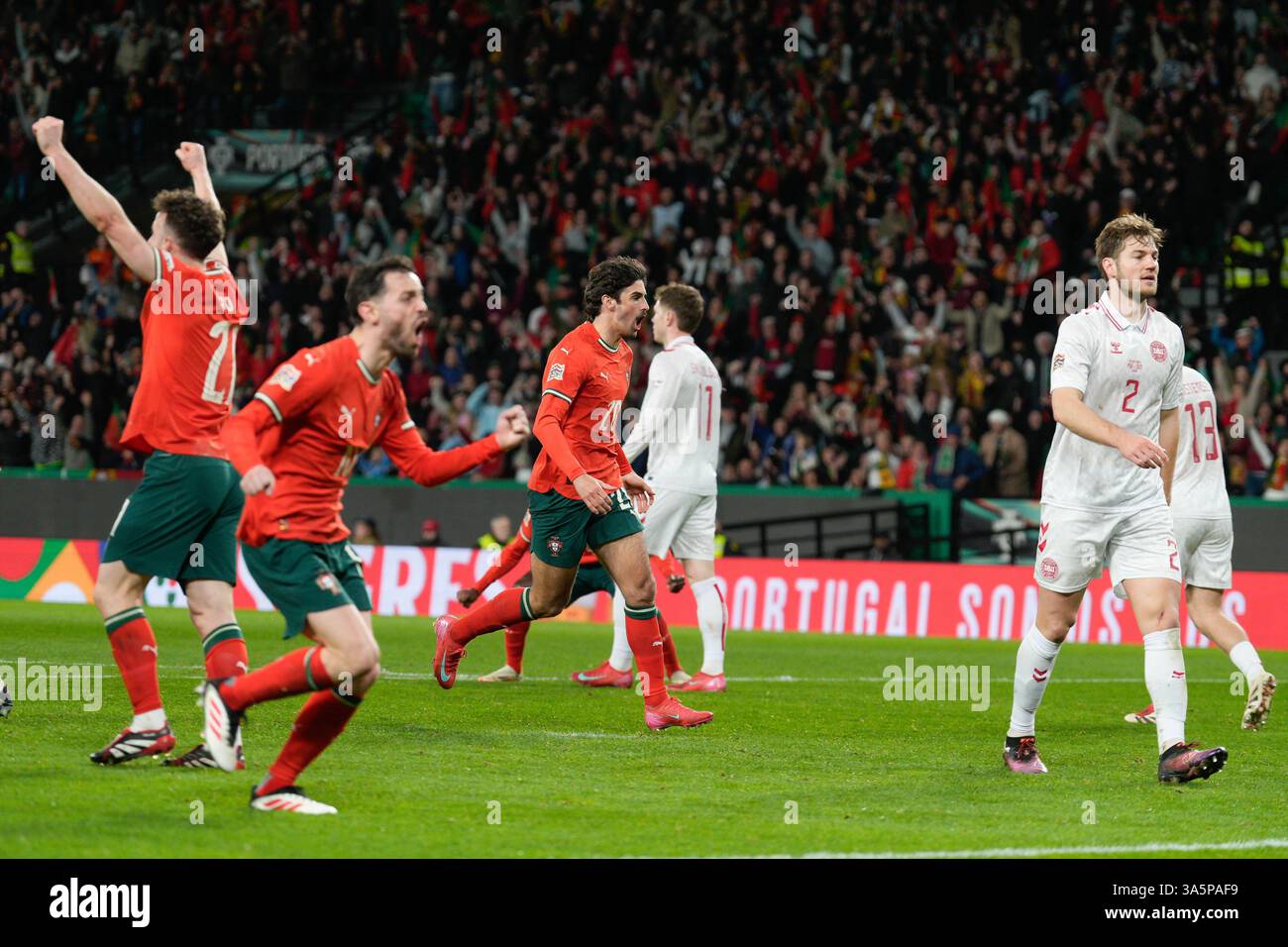 Lisbon, Portugal. 23rd Mar, 2025. Francisco Trincao of Portugal (C ...