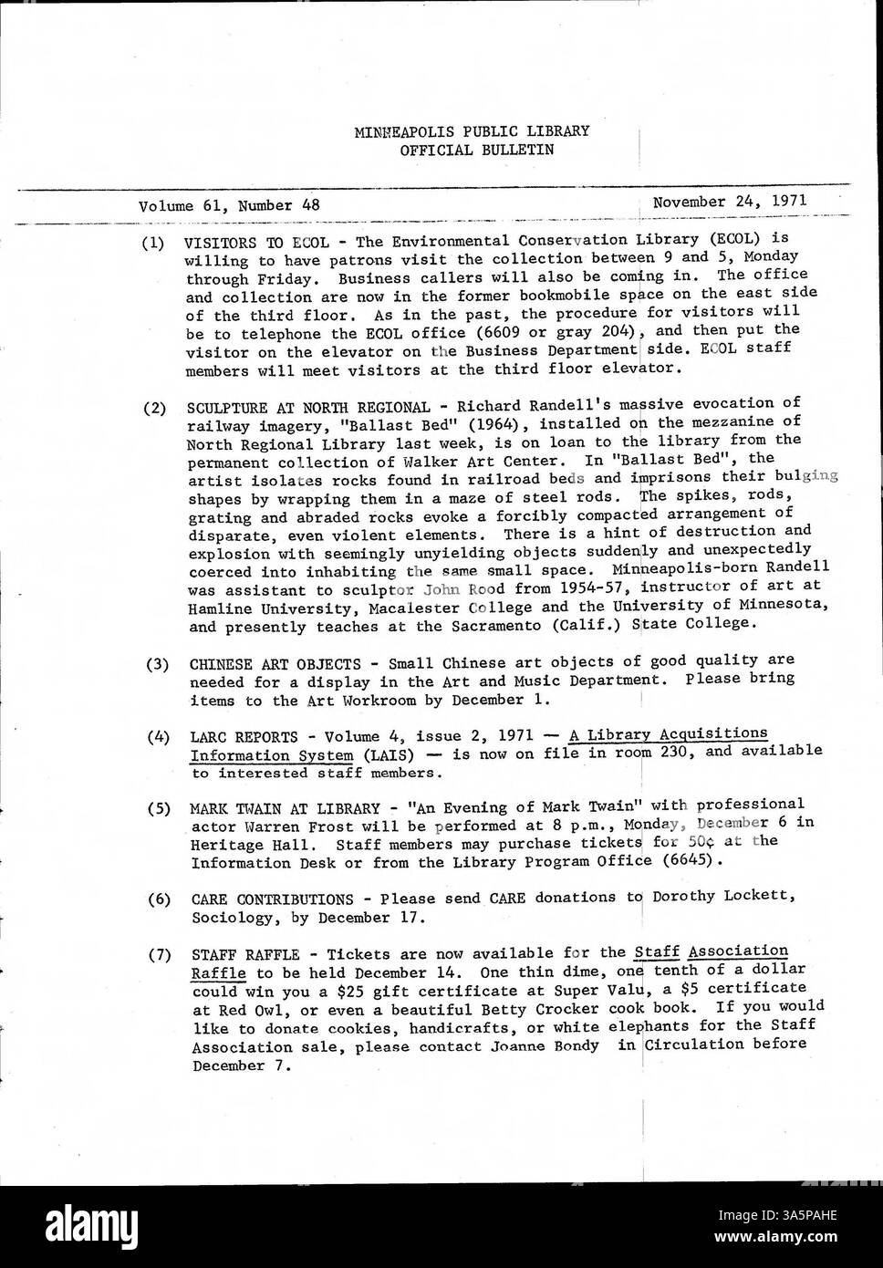 The 1971 Minneapolis Public Library Official Bulletin delivers ...