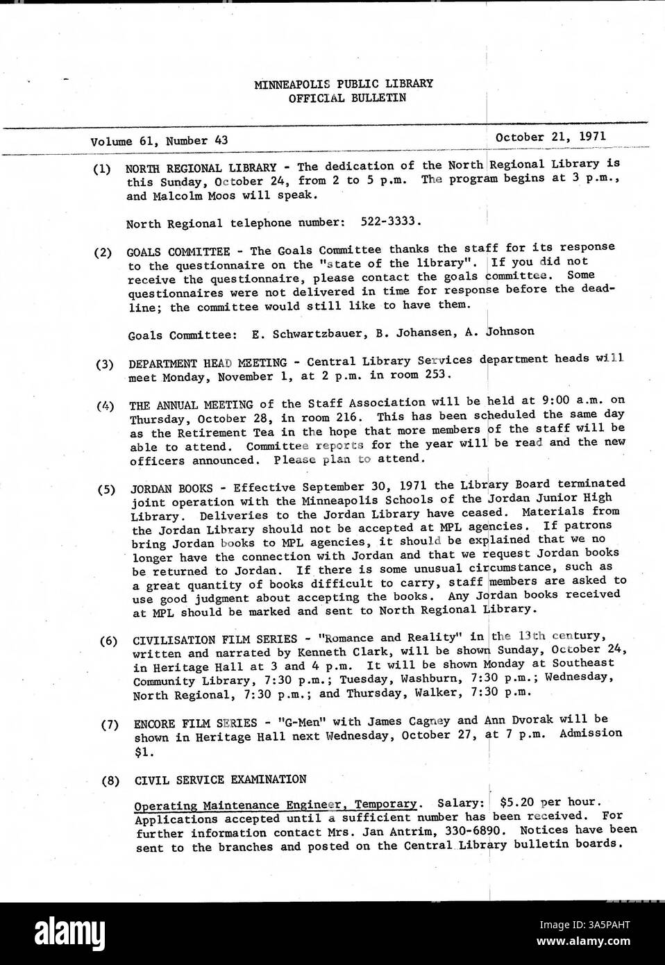 This 1971 edition of the Minneapolis Public Library Official Bulletin ...