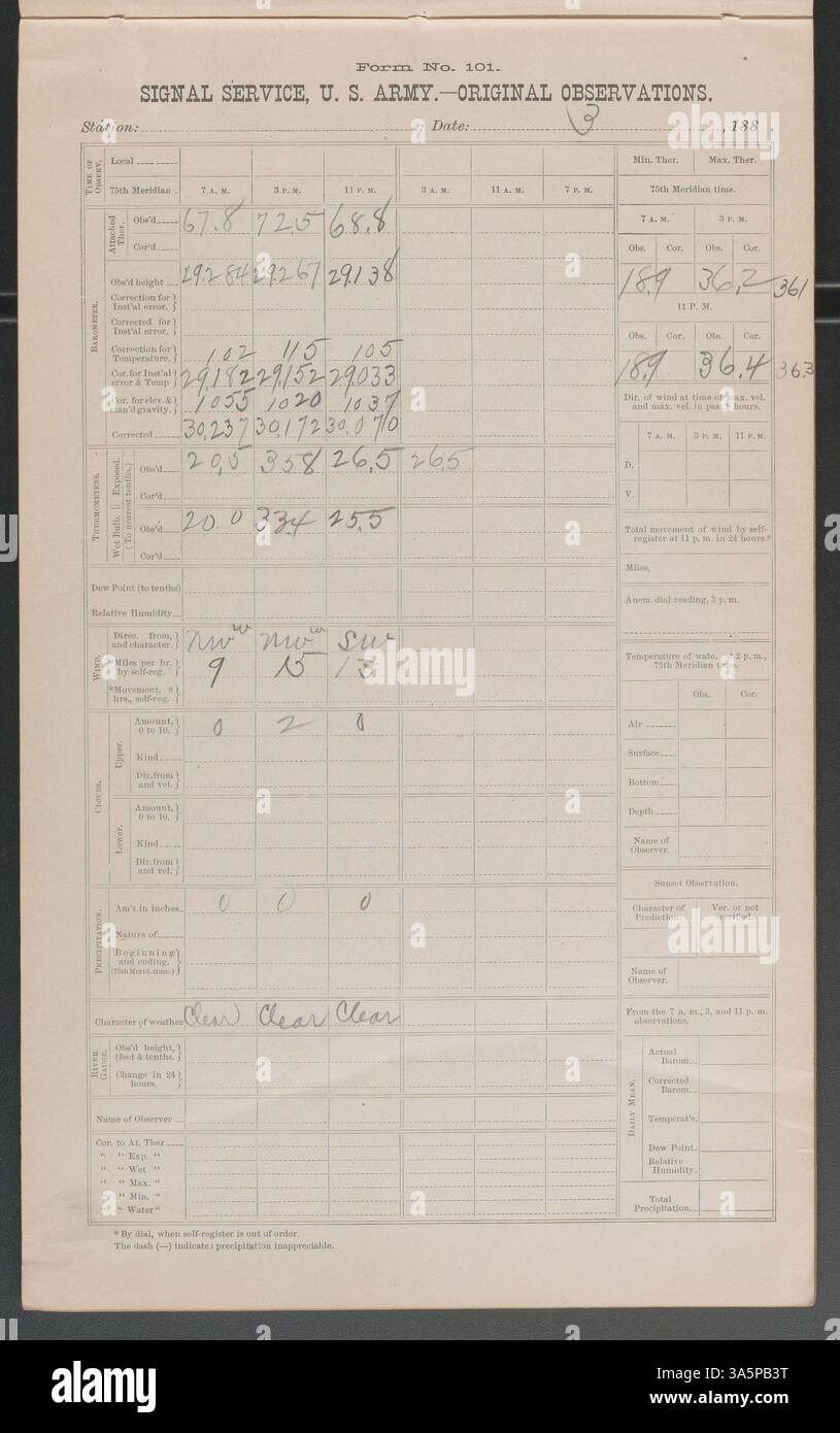 The December 1888 weather diaries from Carleton College contain daily ...