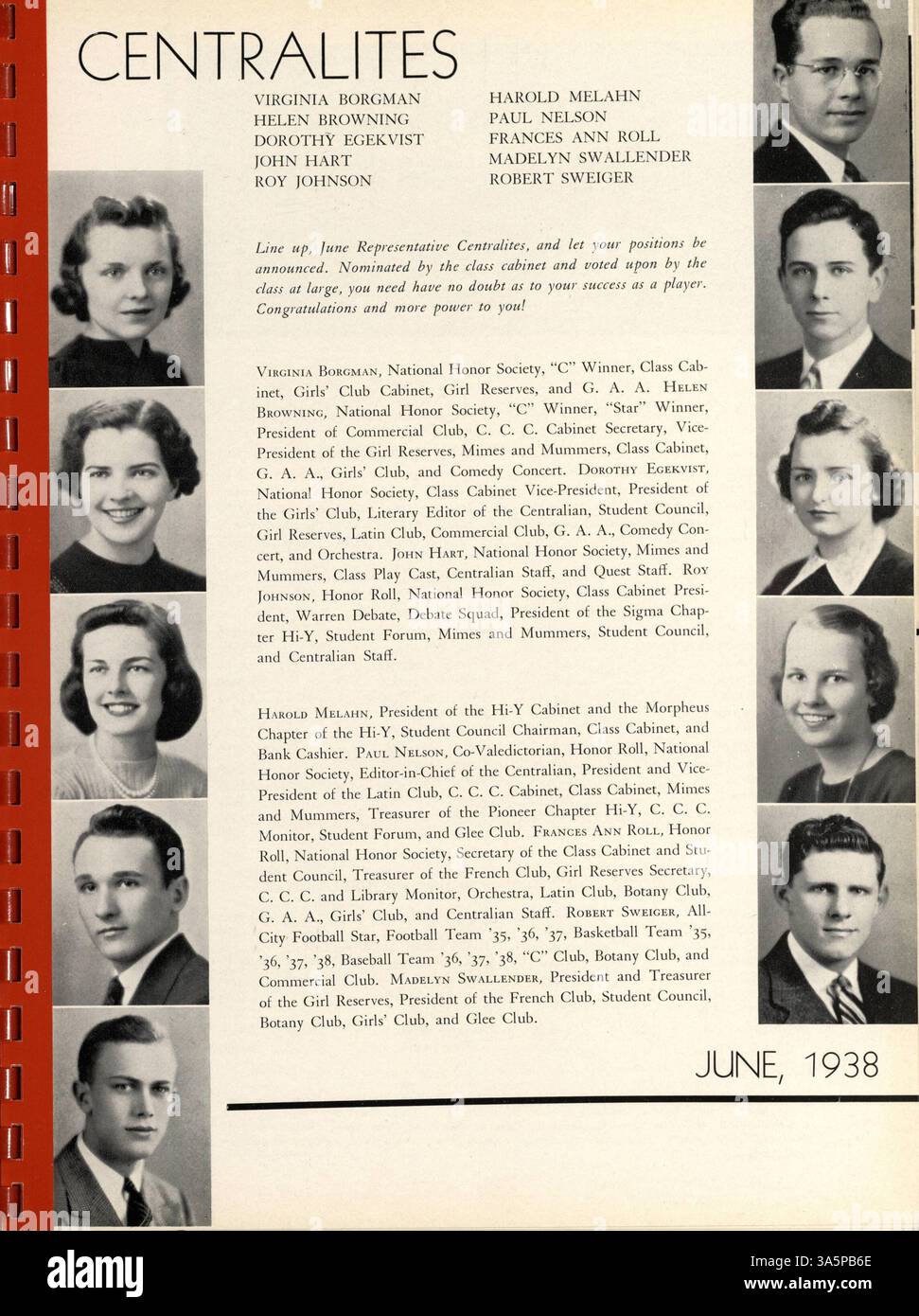 This 1938 Centralian yearbook captures the highlights of Central High School's 1937-1938 school ...