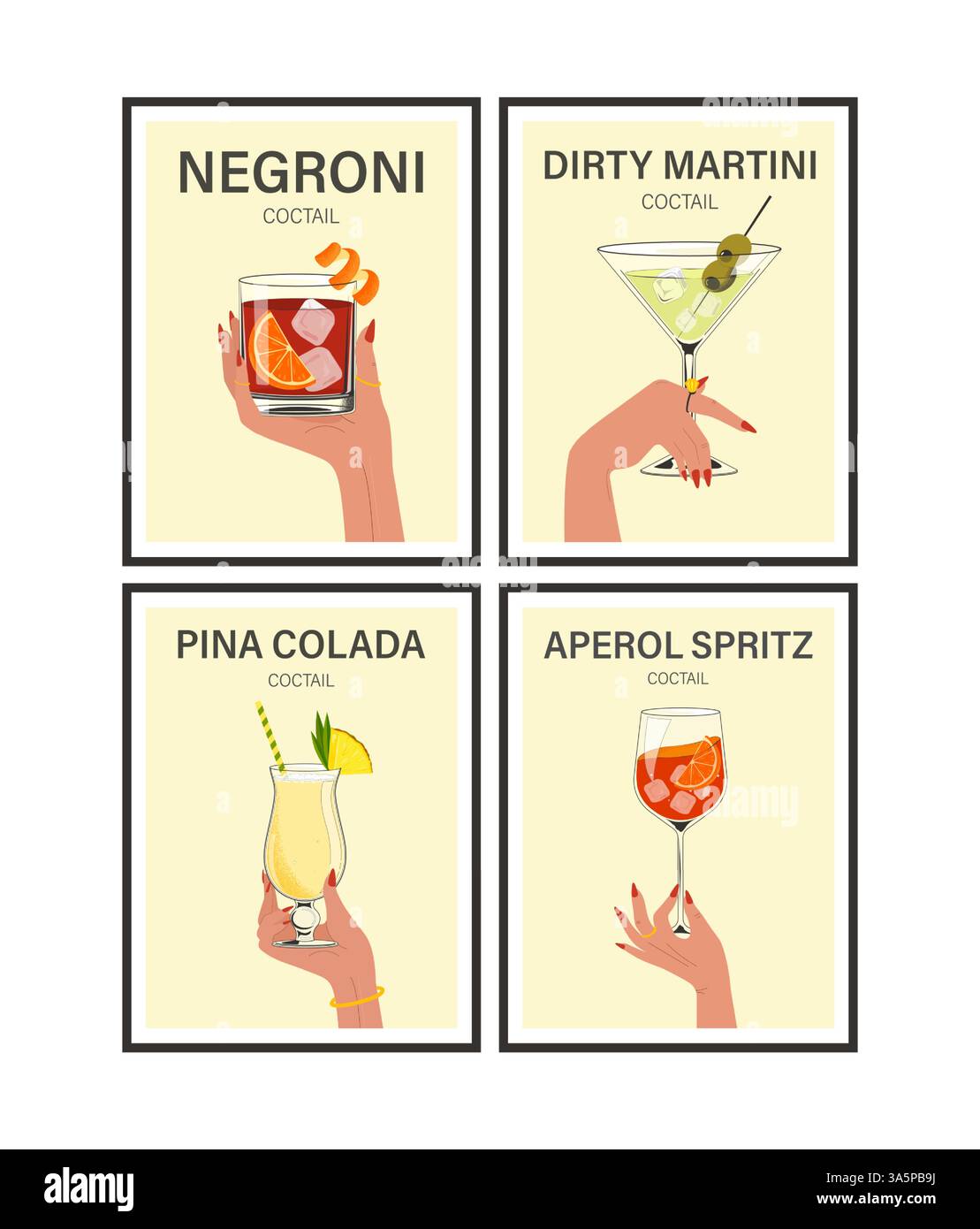 Cocktail posters glass drink Cut Out Stock Images & Pictures - Alamy
