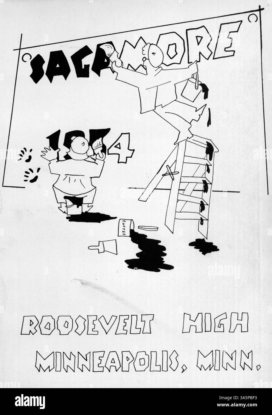 The 1954 'Sagamore' yearbook from Roosevelt High School covers the ...