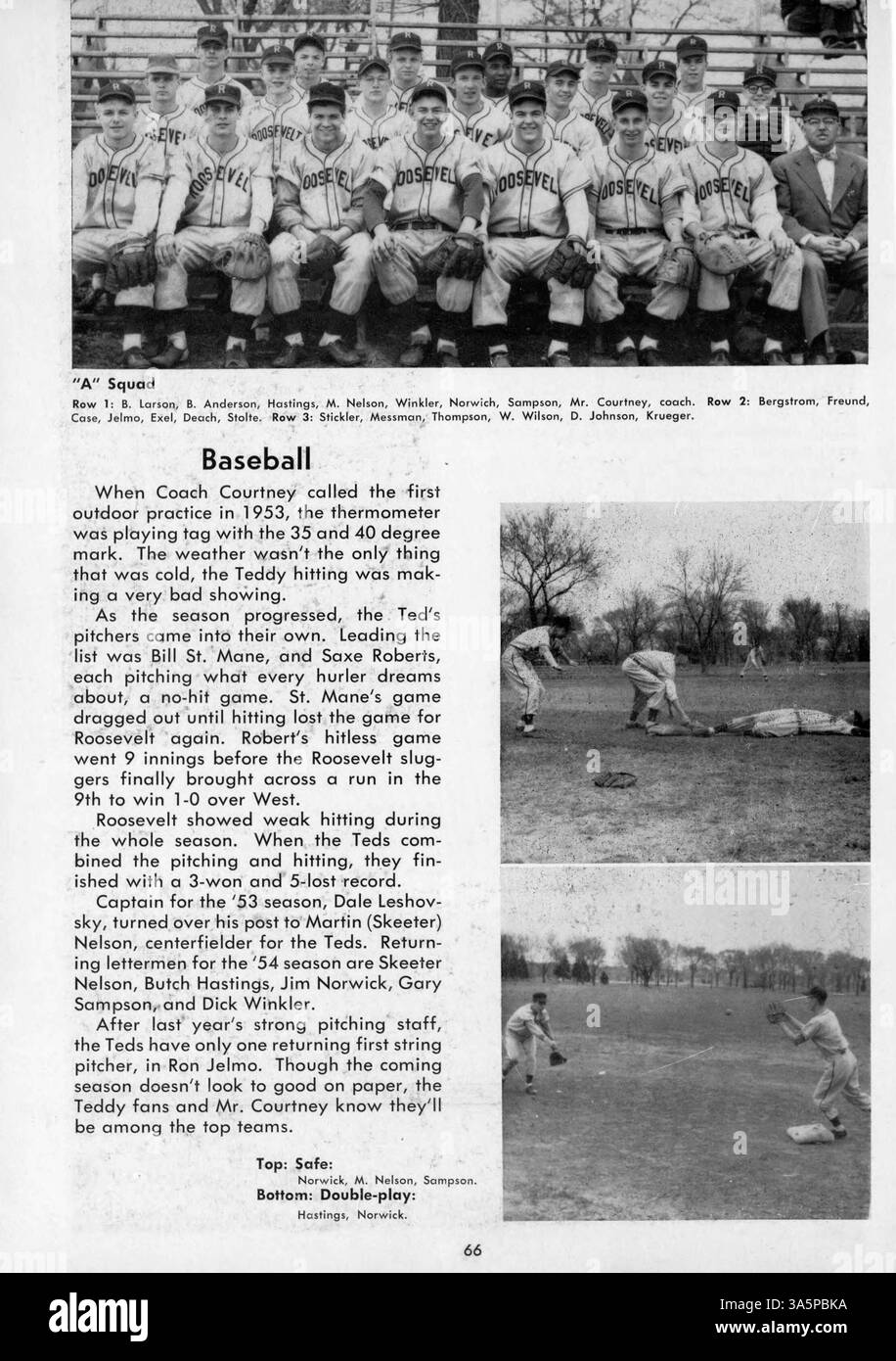 The 1954 'Sagamore' yearbook from Roosevelt High School covers the 1953 ...