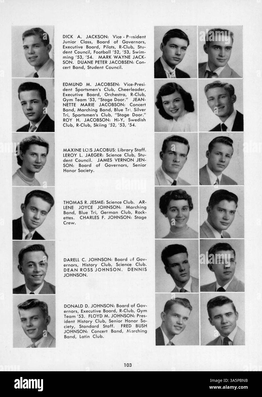 The 1954 'Sagamore' yearbook from Roosevelt High School documents ...