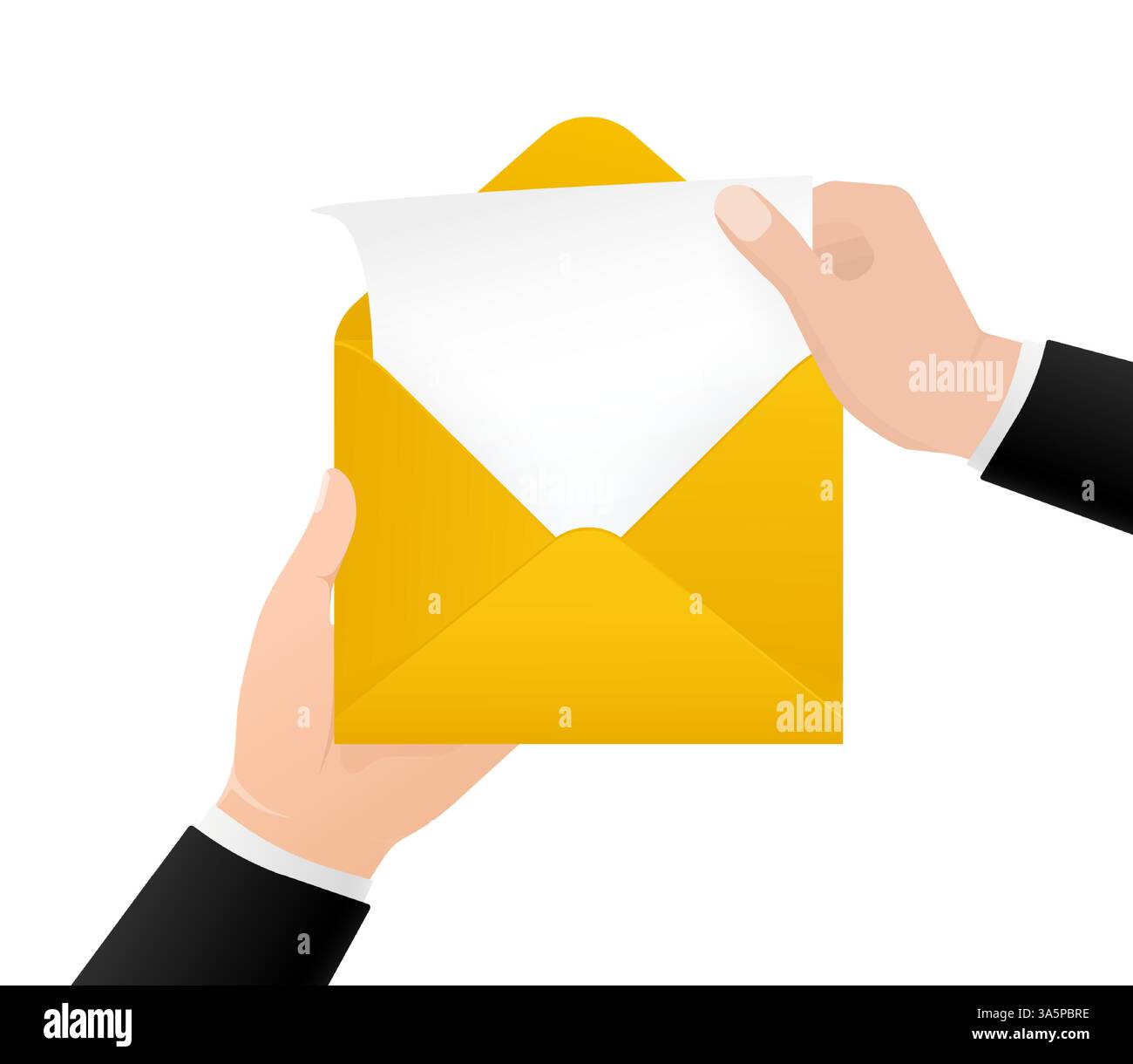 Hand with envelope, great design for any purposes. Abstract template on ...