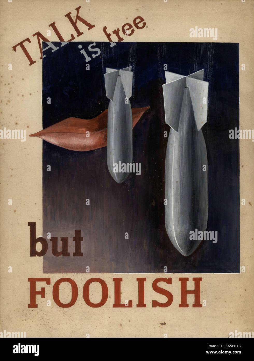 This hand-painted poster from March 10, 1942, cautions against ...