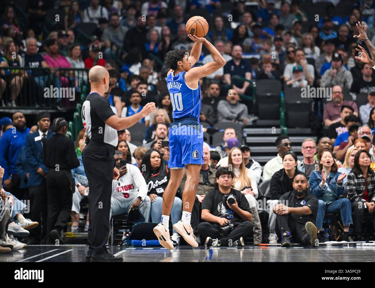 Dallas Mavericks guard Max Christie takes a shot during an NBA ...