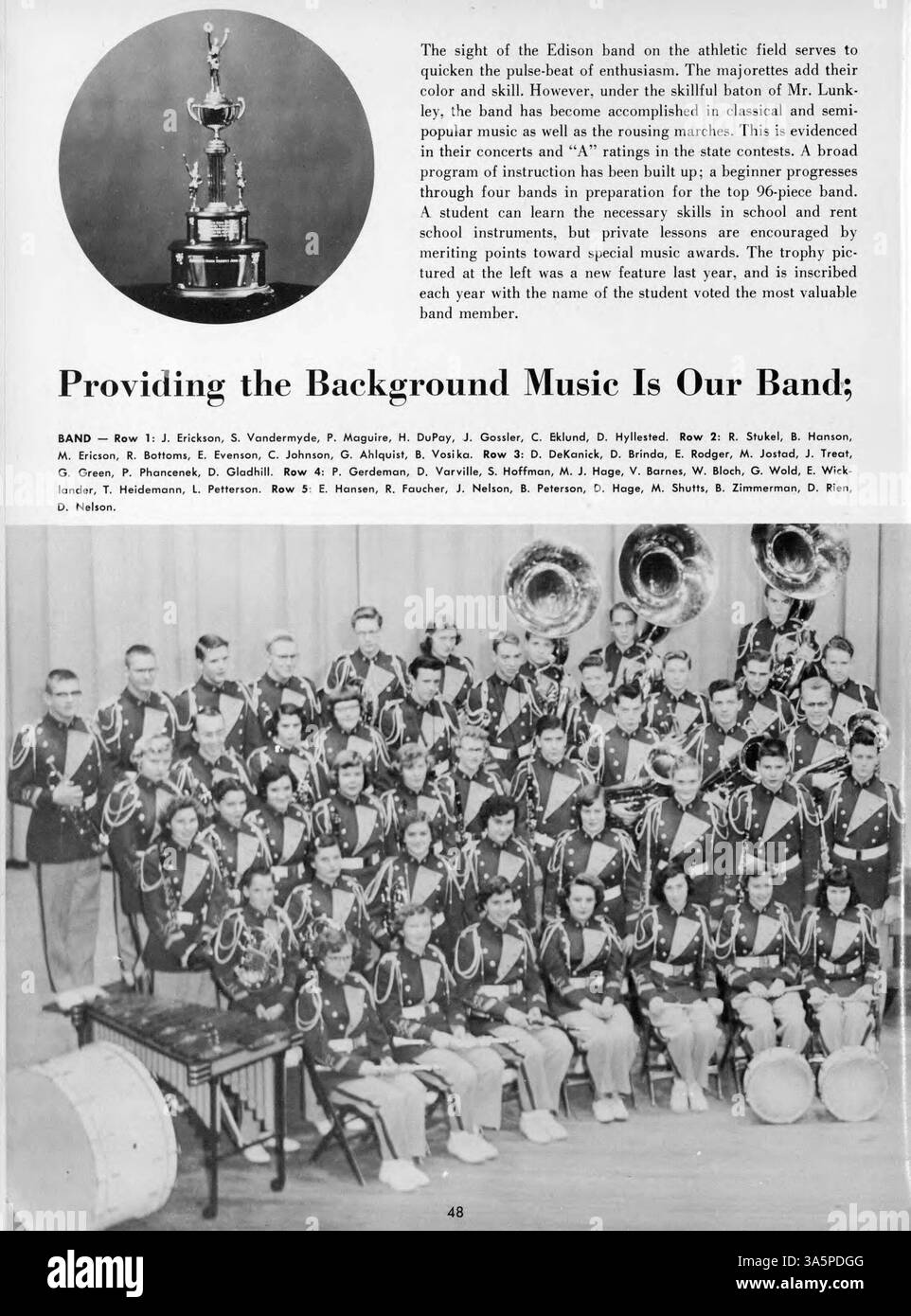 This high school yearbook from 1954 captures student life hi-res stock photography and images ...