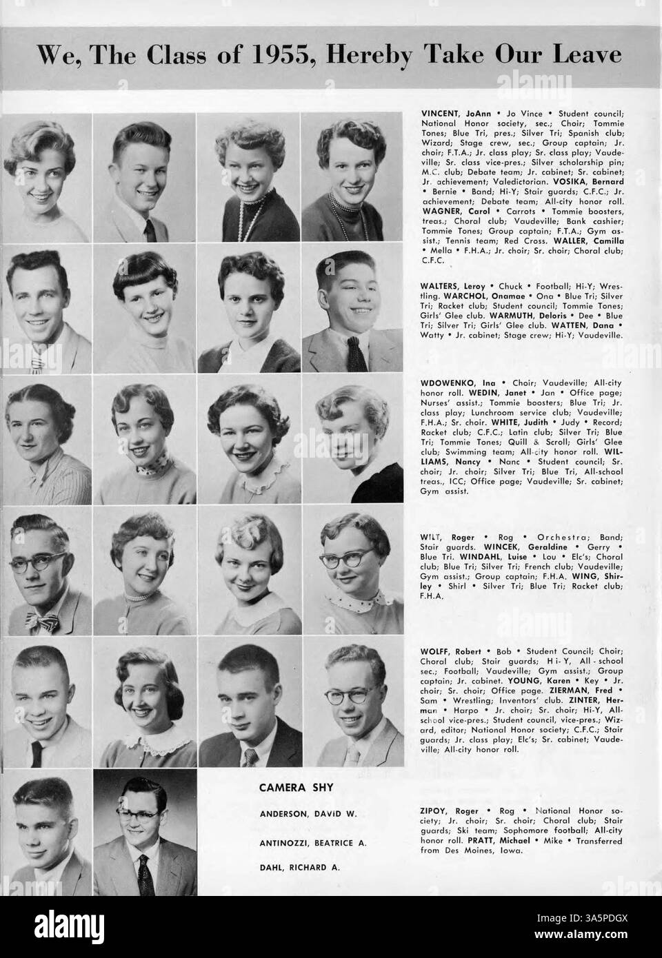 The 1955 Edison High School yearbook, 'The Wizard for 1955', documents ...