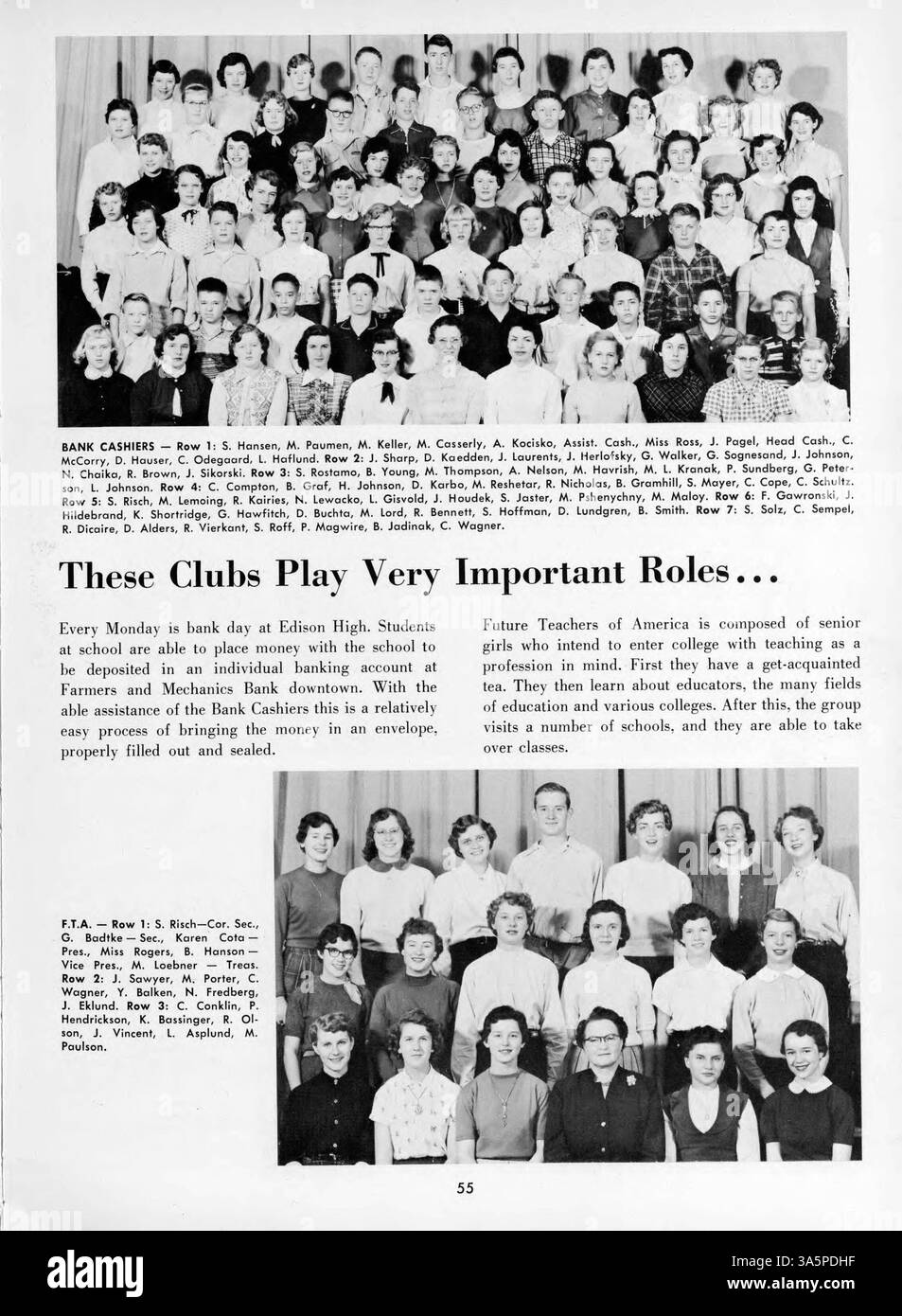 This 1955 edition of 'The Wizard for 1955' yearbook captures student ...
