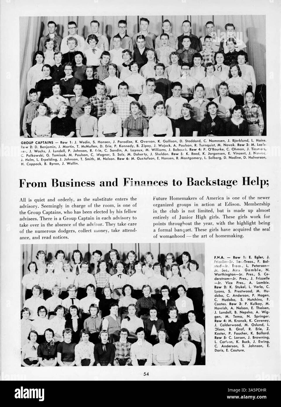 The 1955 Edison High School yearbook, 'The Wizard for 1955', documents ...