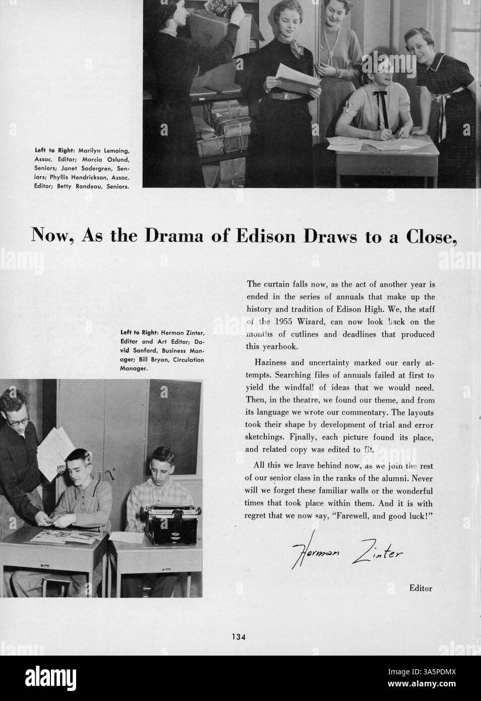 'The Wizard for 1955' yearbook provides a record of Edison High School ...
