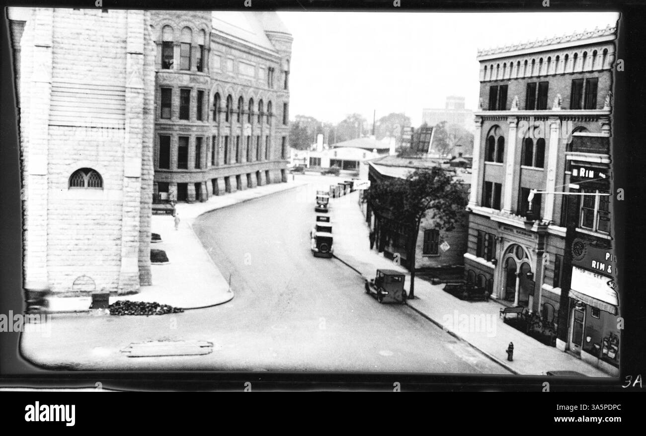 A historical view of 10th Street and Harmon Place after they were ...