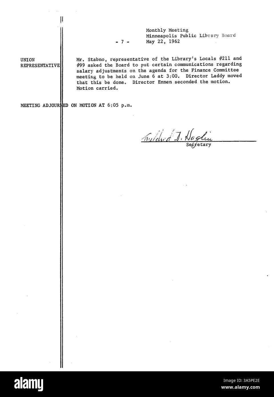 The 1962 minutes from the Minneapolis Public Library Board of Directors ...