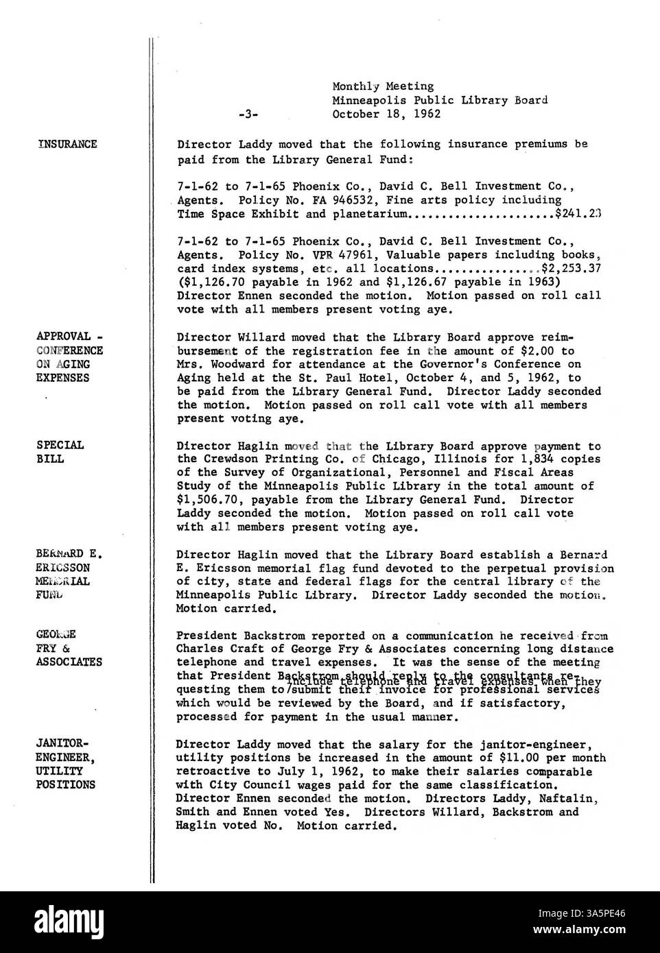 The meeting minutes from the 1962 sessions of the Minneapolis Public ...