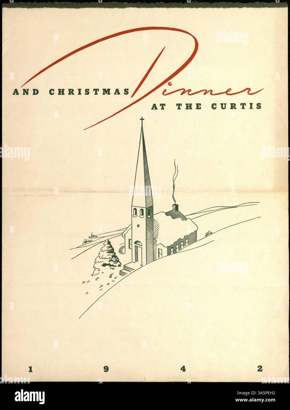 The Christmas dinner menu at Curtis features a bi-fold design with ...