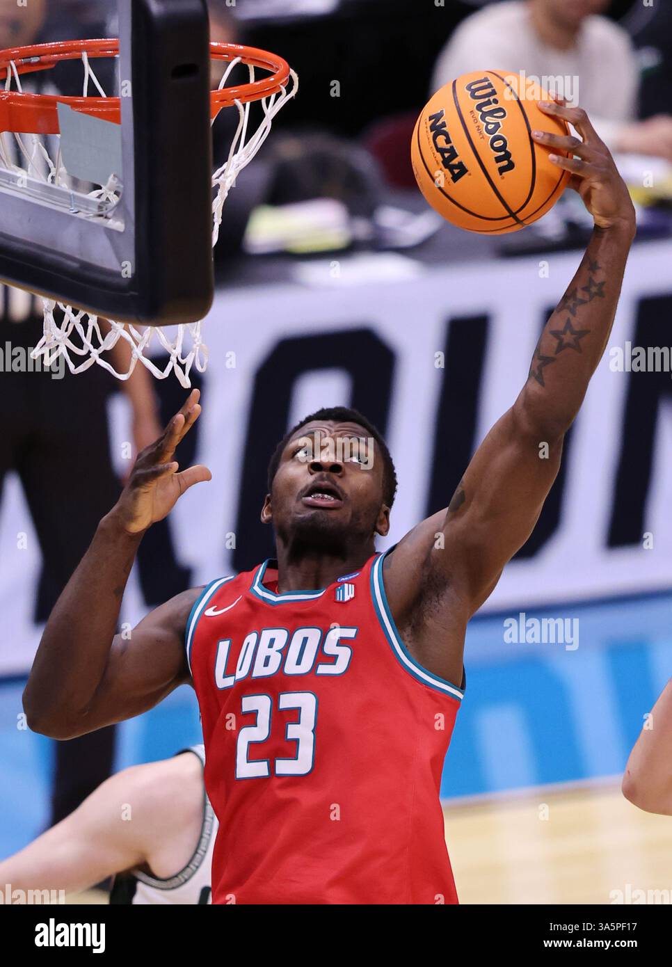 Cleveland, United States. 23rd Mar, 2025. New Mexico center Nelly ...