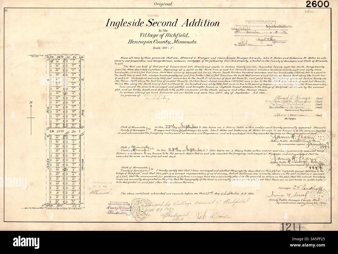 A map of the Ingleside Second Addition to the Village of Richfield ...
