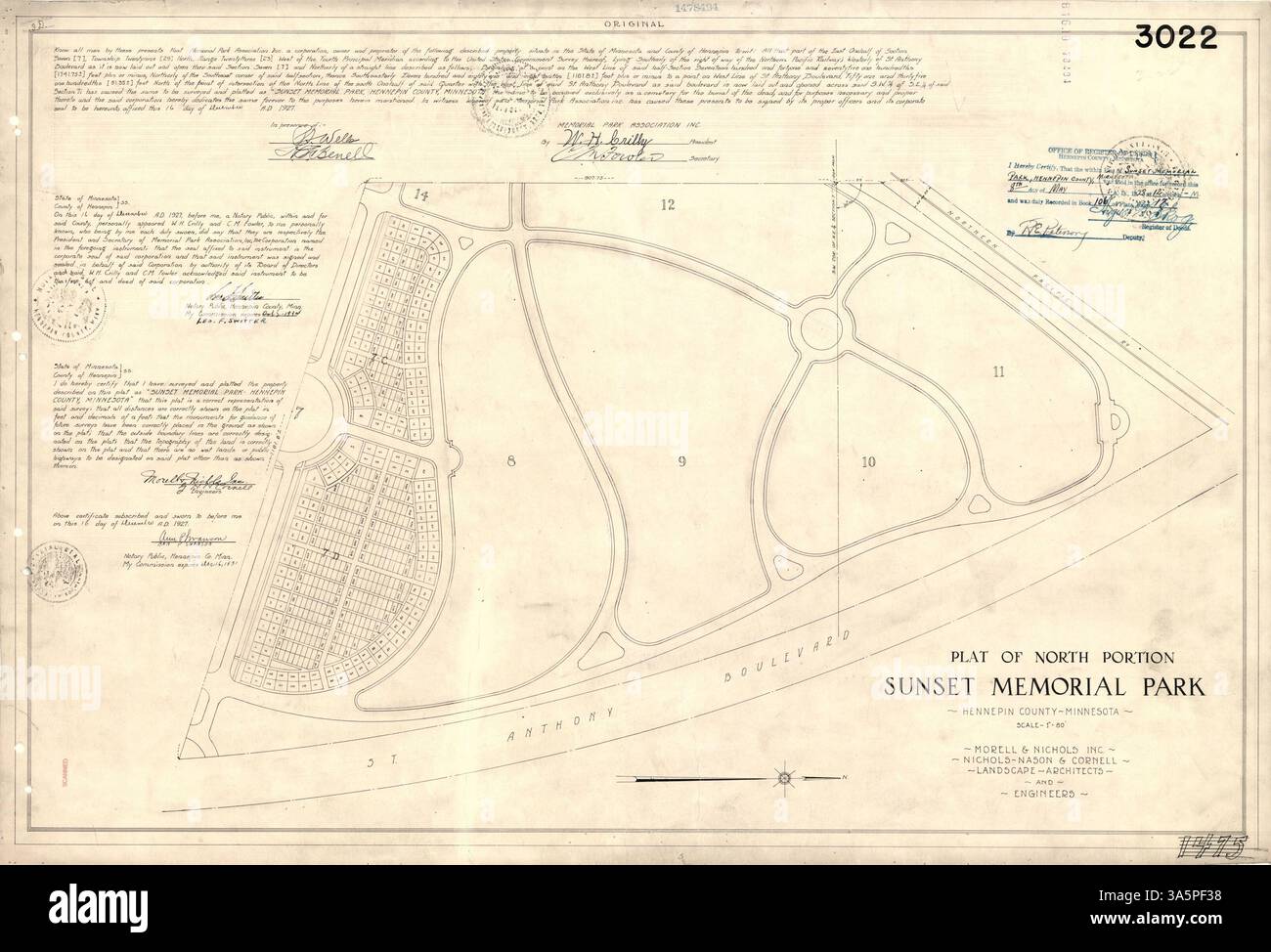 The north portion of Sunset Memorial Park is documented through a ...