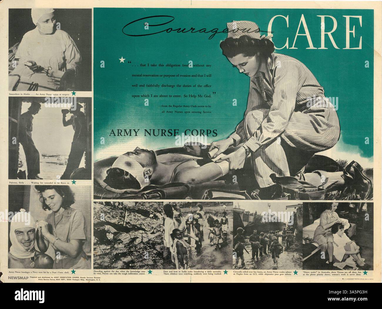 Courageous Care showcases a series of photos from the Army Nurse Corps, depicting their roles in ...