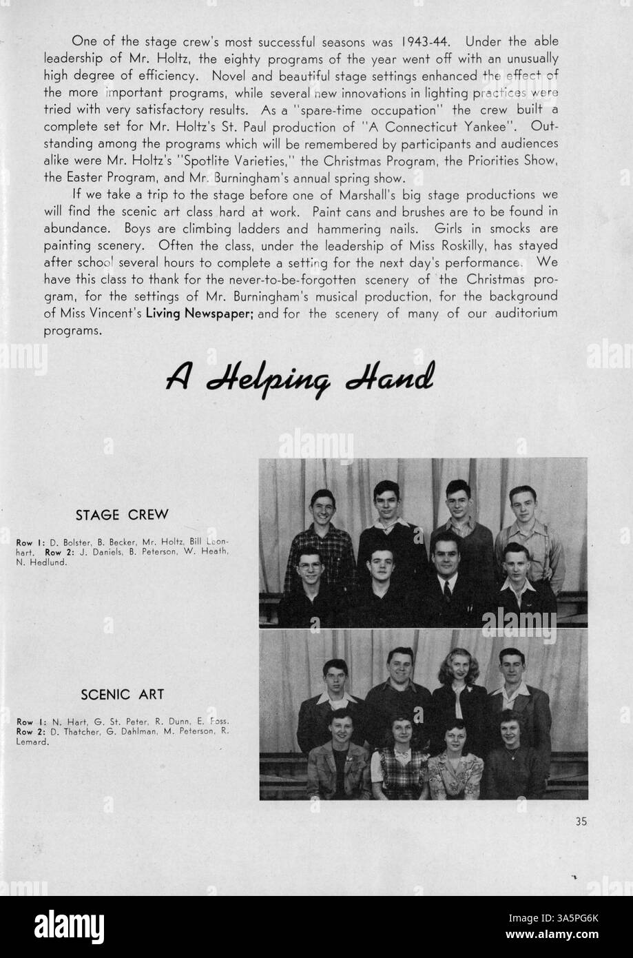 The 'Cardinal' yearbook from Marshall High School in 1944 features ...