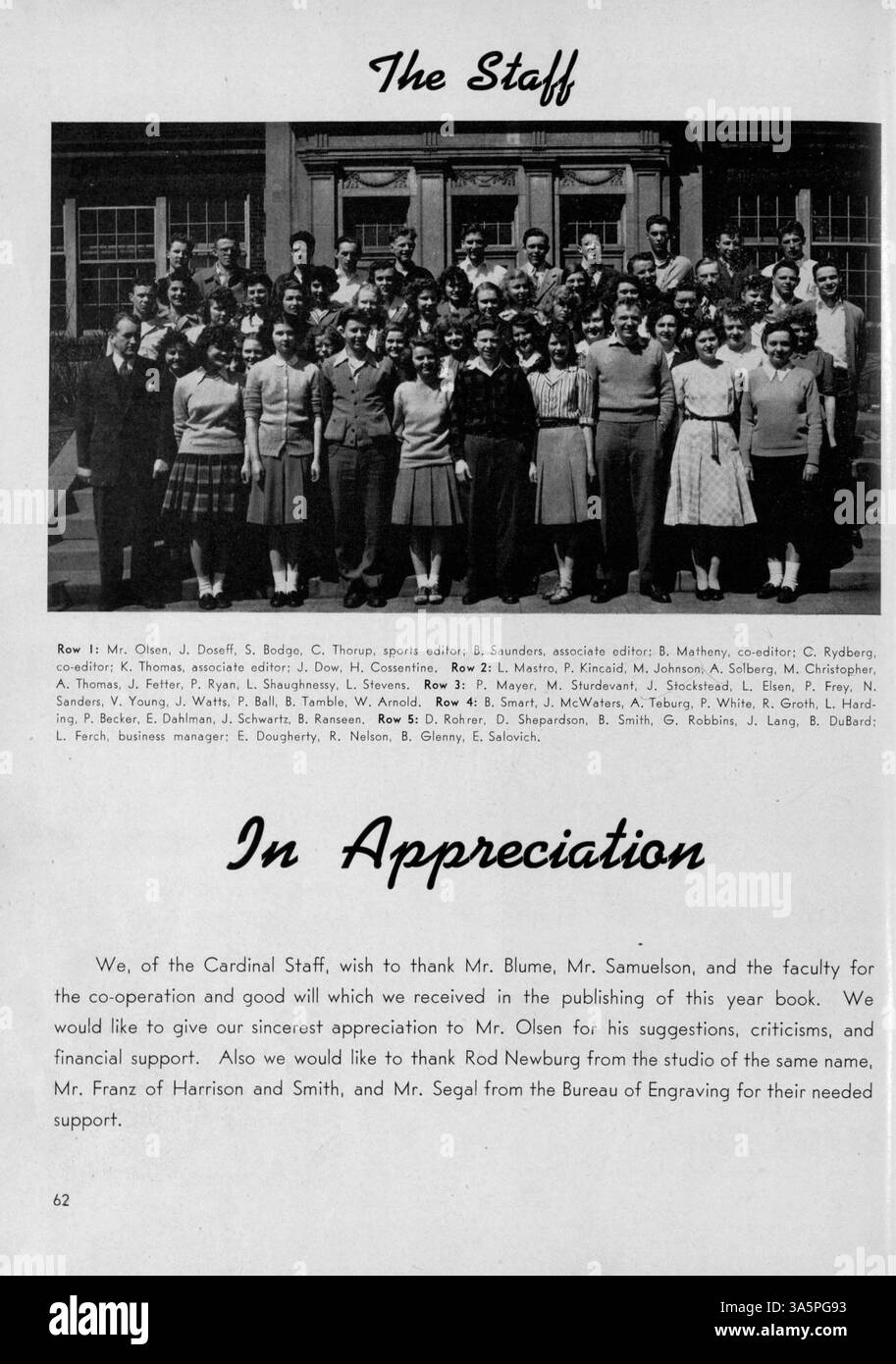 This 'Cardinal' yearbook from Marshall High School in 1944 records the ...