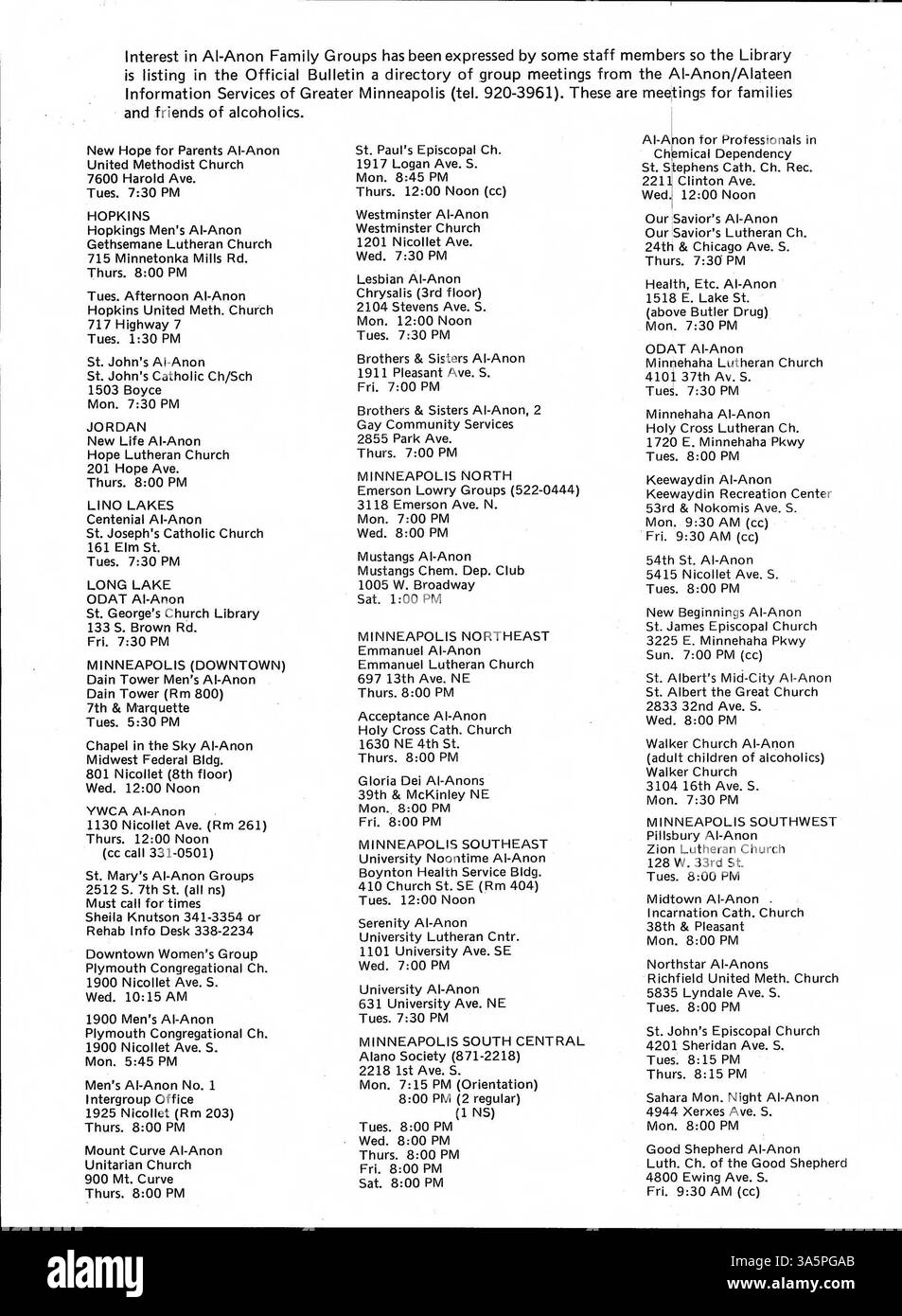 This 1982 weekly bulletin is a communication tool for Minneapolis ...