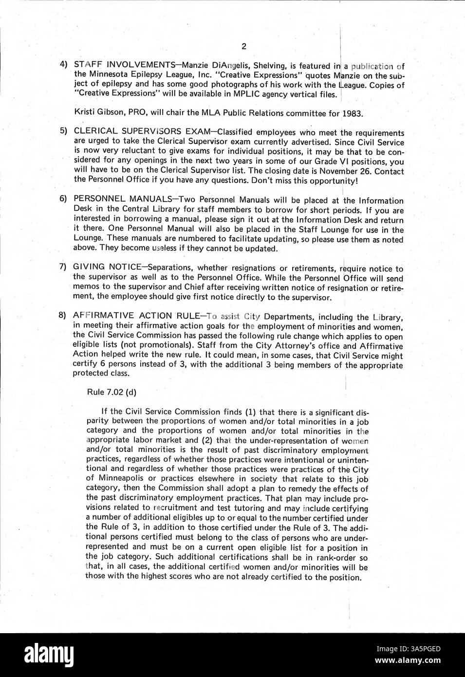 The 1982 Minneapolis Public Library bulletin provides updates for ...