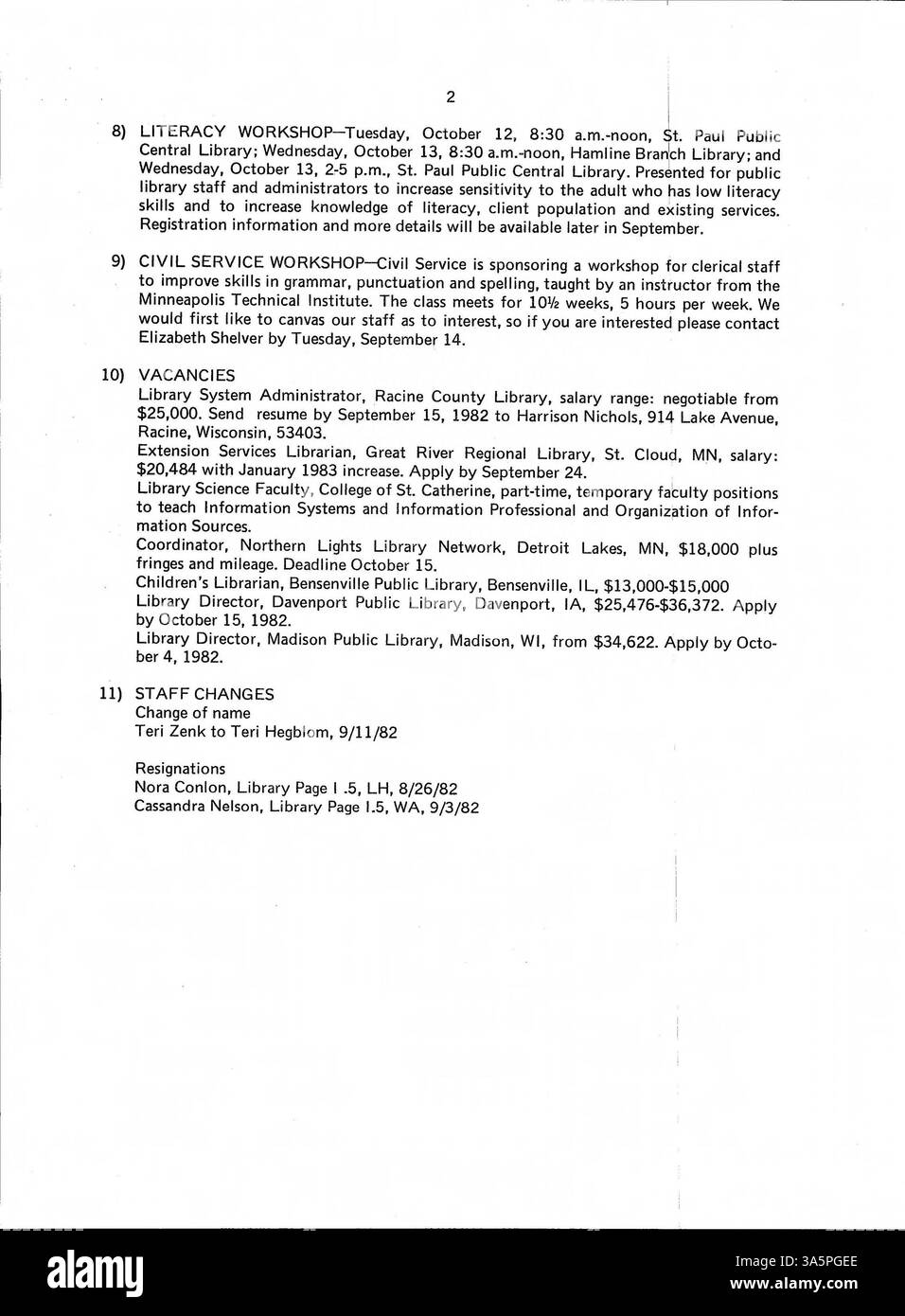 This 1982 Minneapolis Public Library bulletin features updates for ...