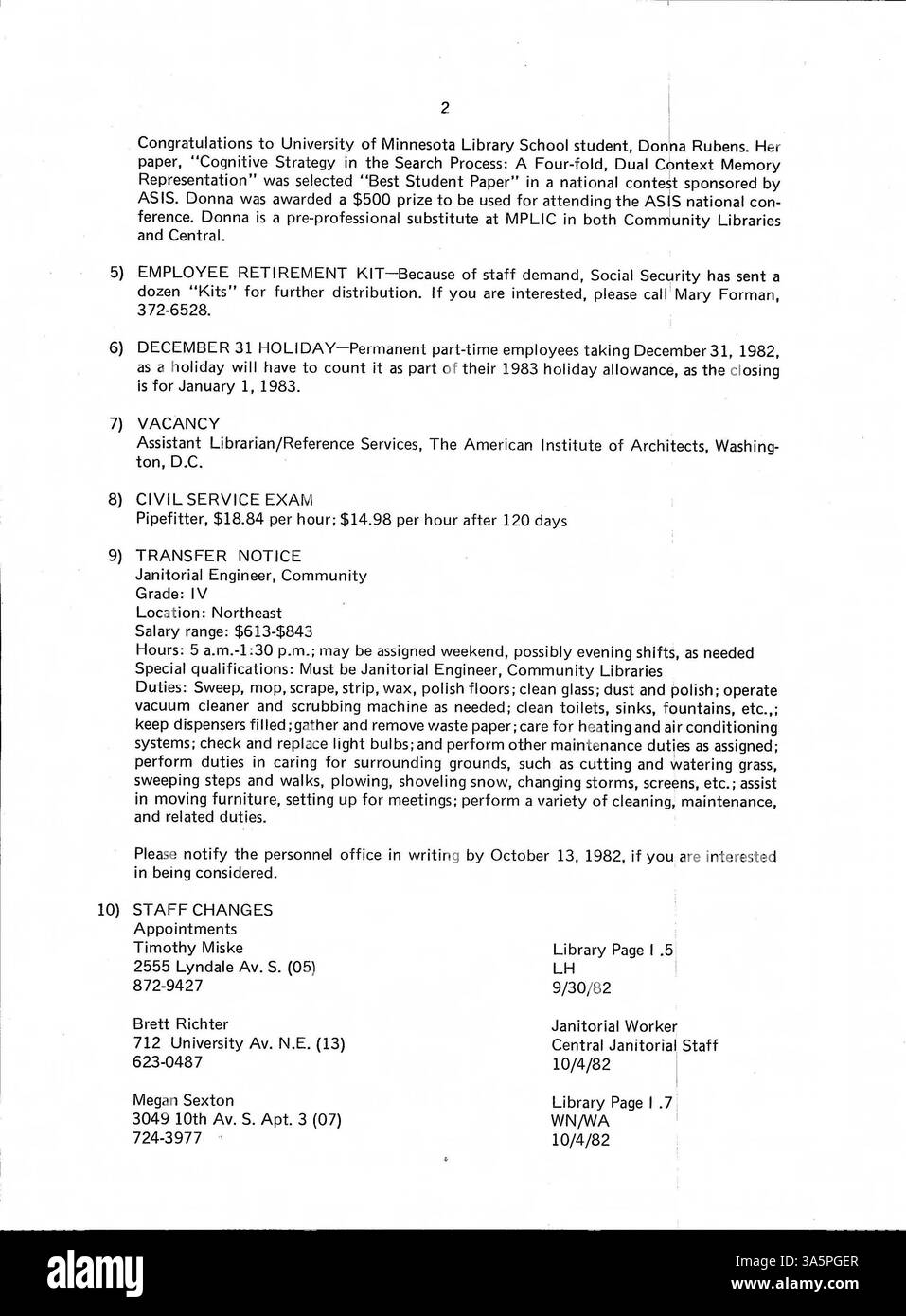 The 1982 Minneapolis Public Library bulletin highlights important ...