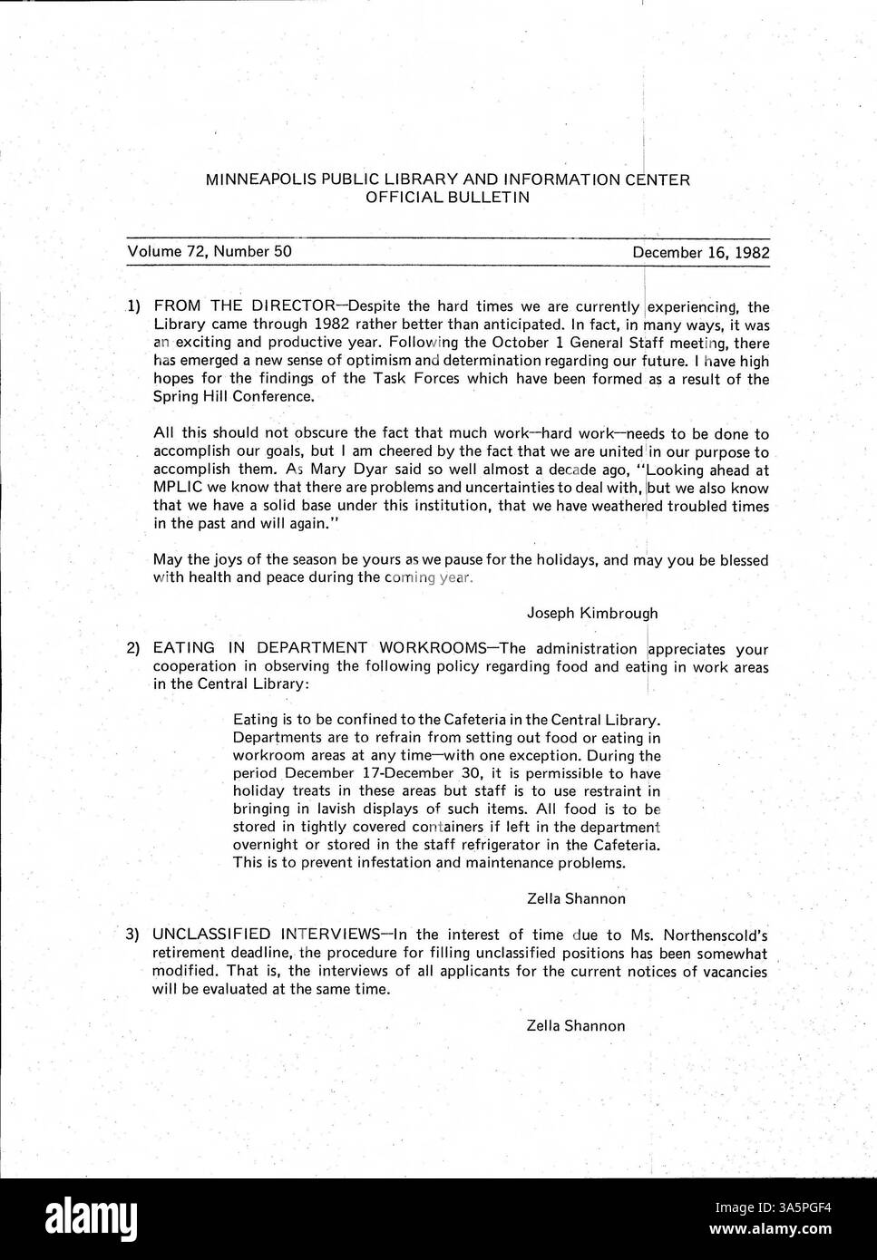 The 1982 Minneapolis Public Library bulletin provides weekly updates ...