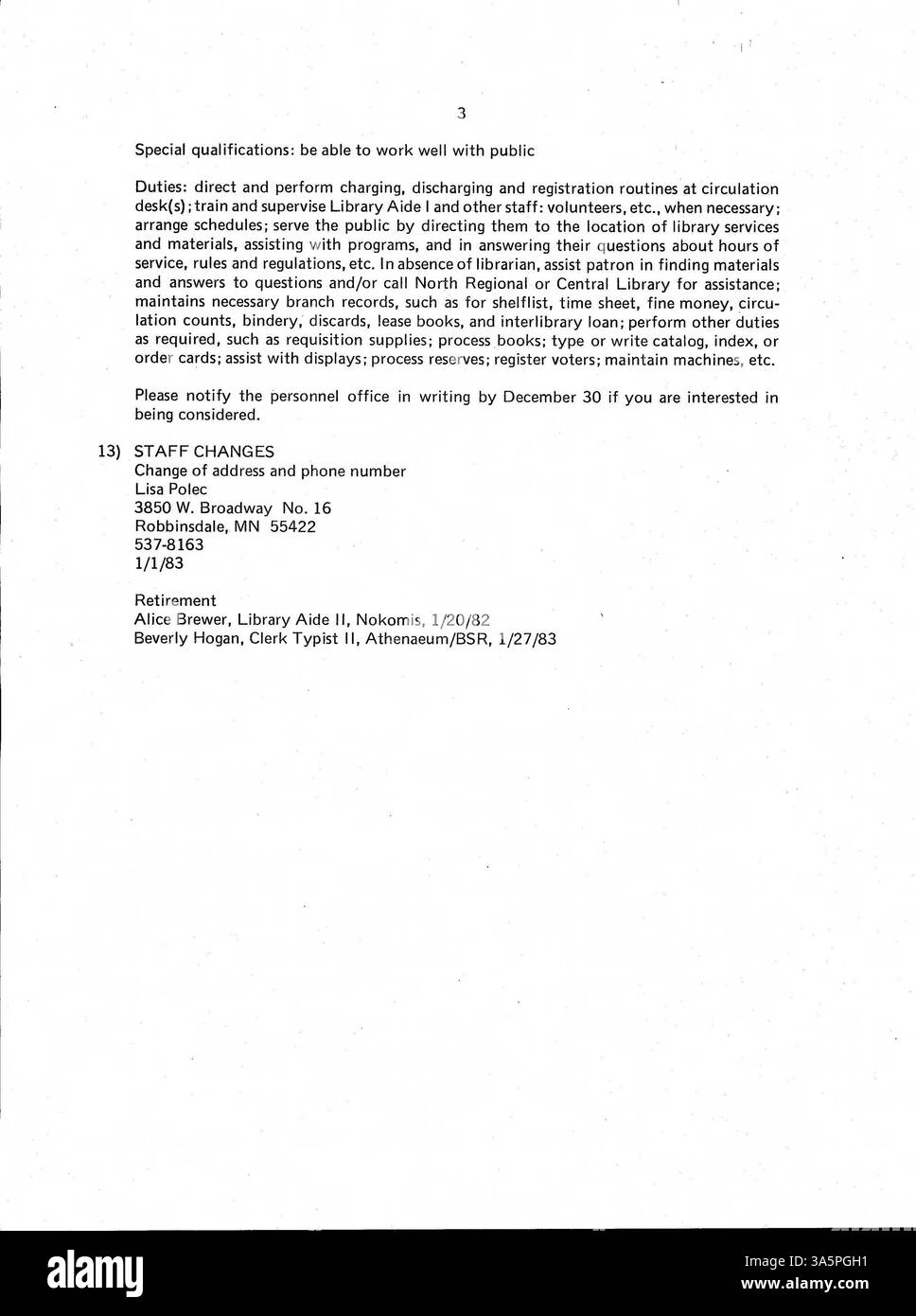 This 1982 Minneapolis Public Library bulletin serves as a key resource for staff, offering ...