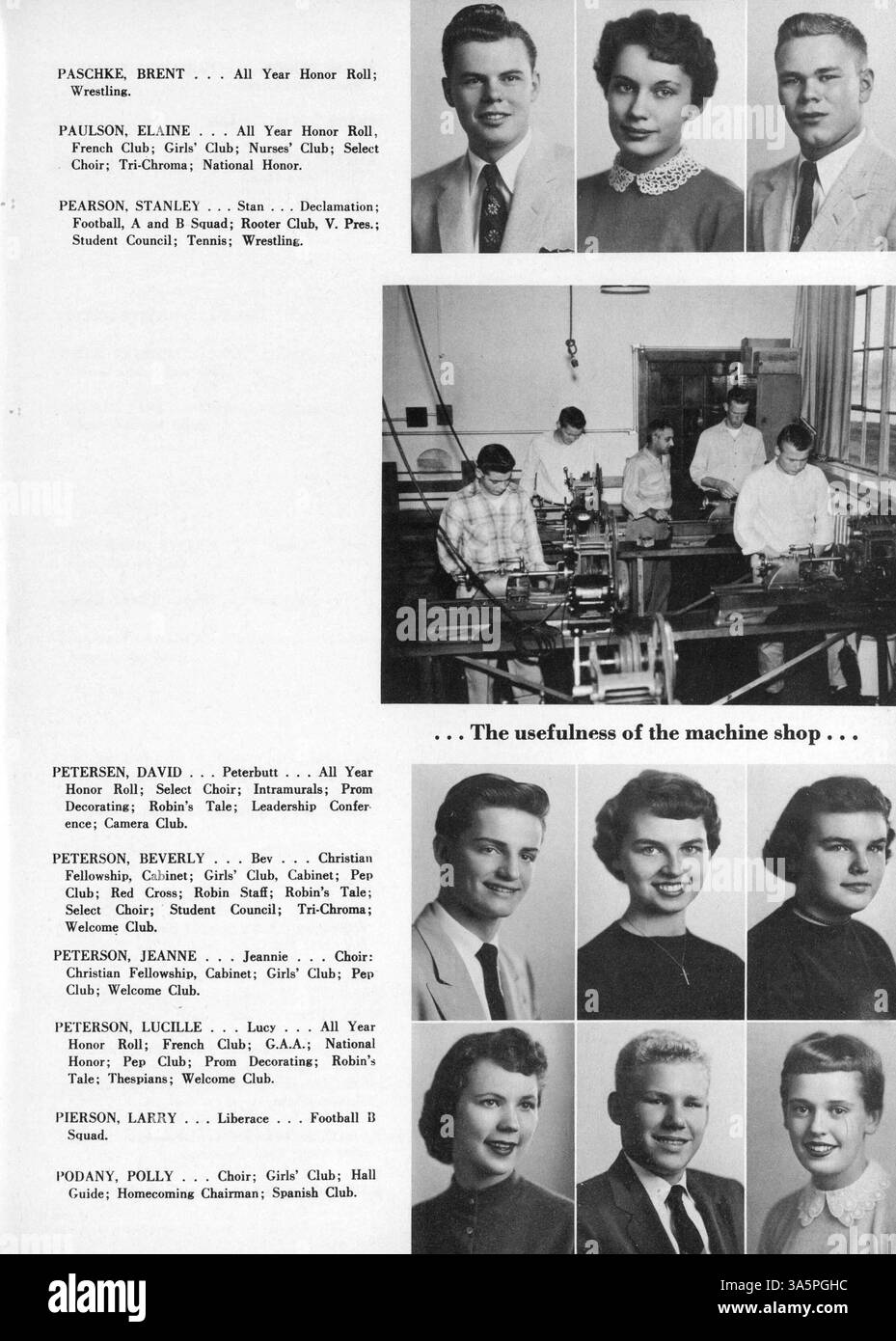 The Robbinsdale High School Yearbook from 1956, 'The Robin,' highlights ...