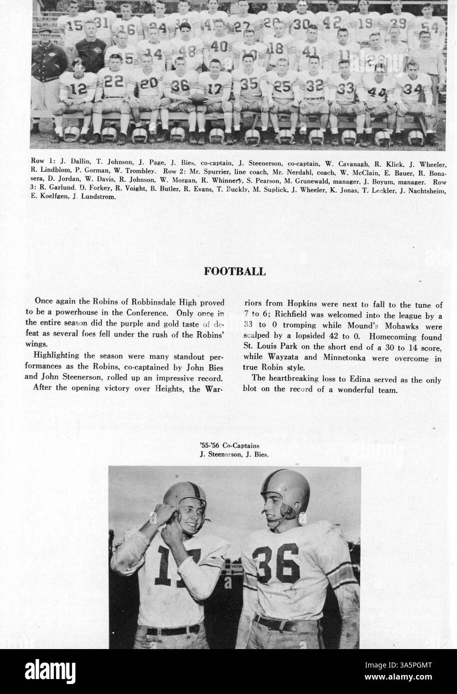 This 1956 Robbinsdale High School yearbook, 'The Robin,' provides a ...