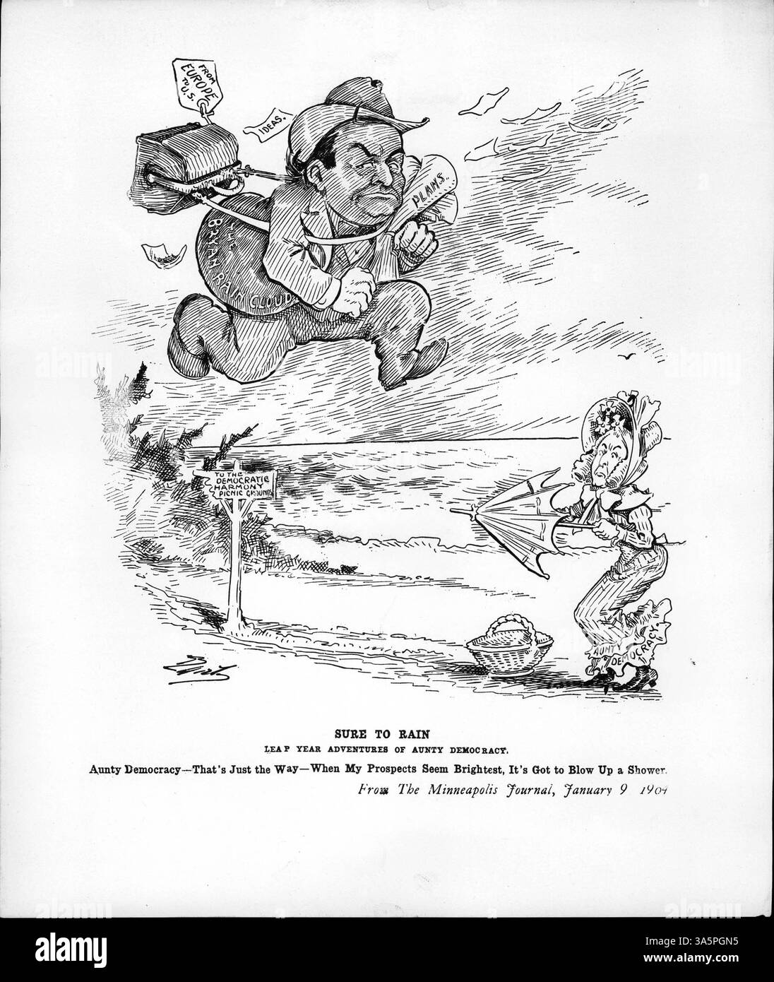 In the 1900s cartoon titled 'Sure To Rain Sure To Rain,' William ...