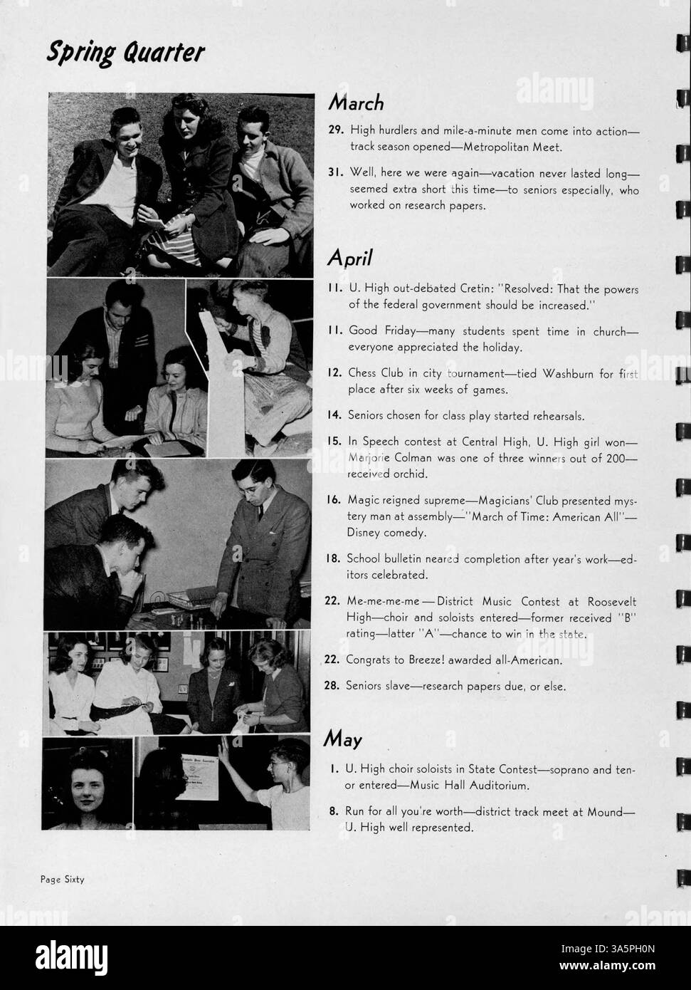 Yearbook from university high school documents the 1940 1941 academic year hi-res stock ...
