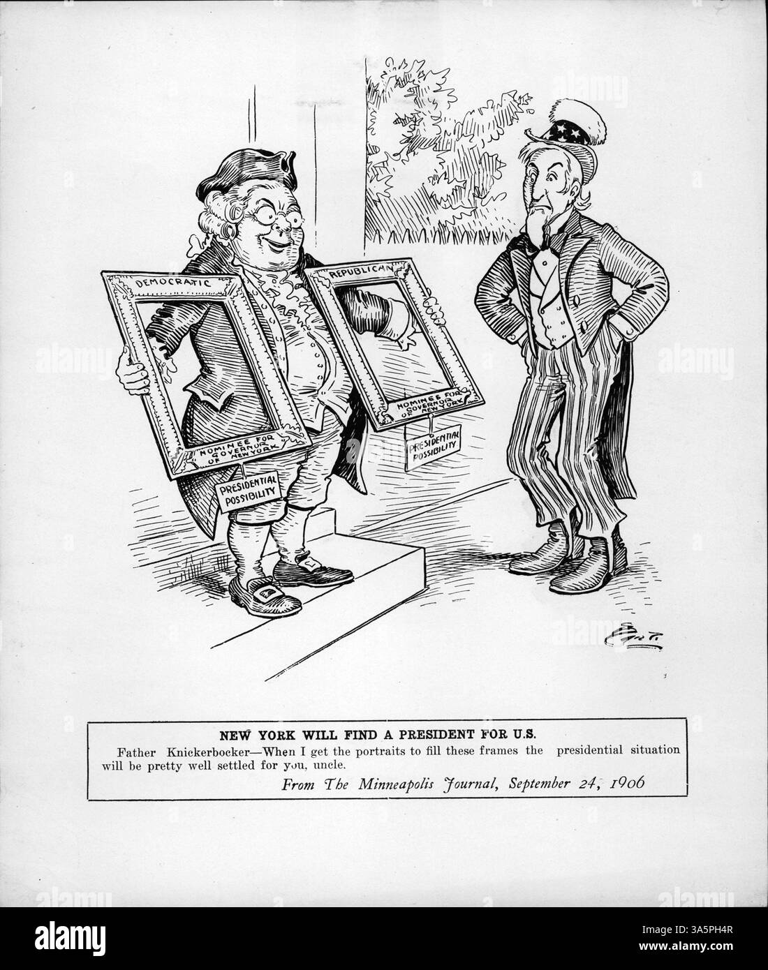 Father knickerbocker tells uncle sam that the p hi-res stock ...