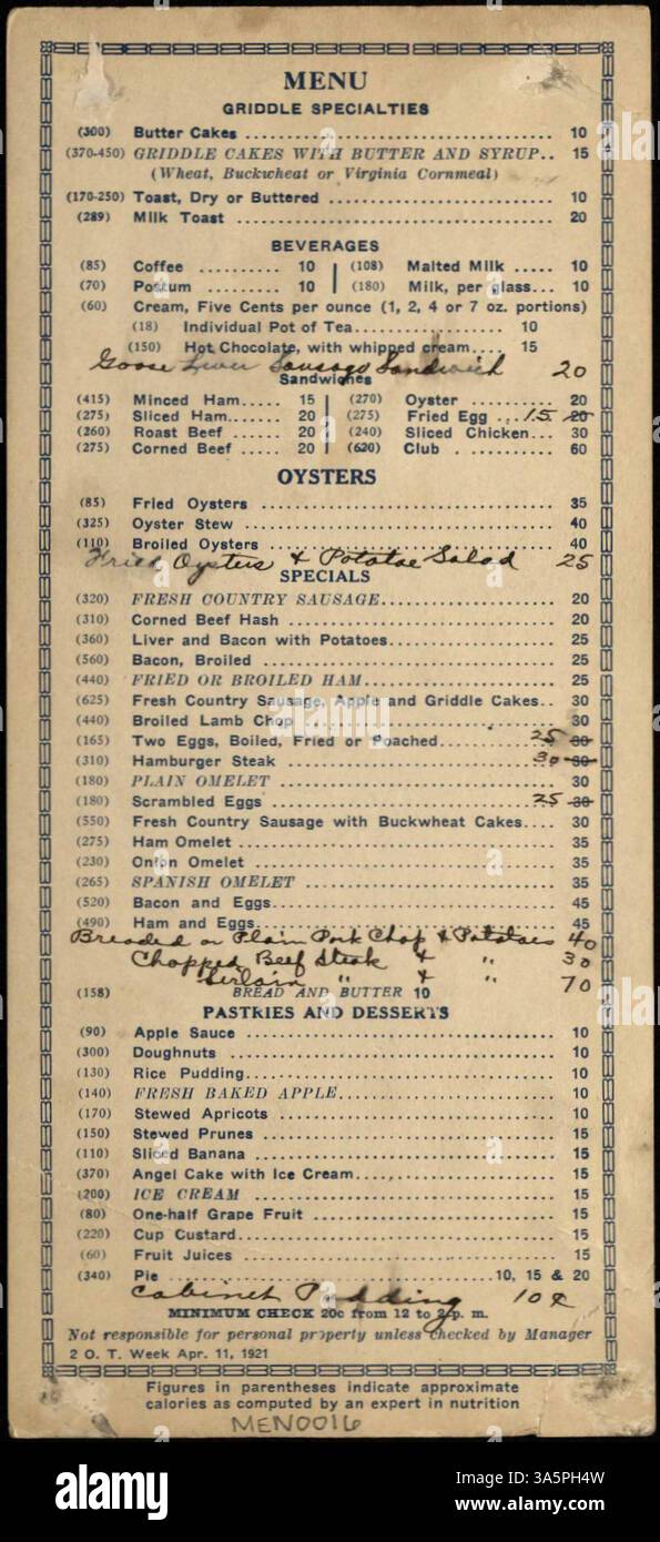 This second menu card from Child's Restaurant features similar design ...