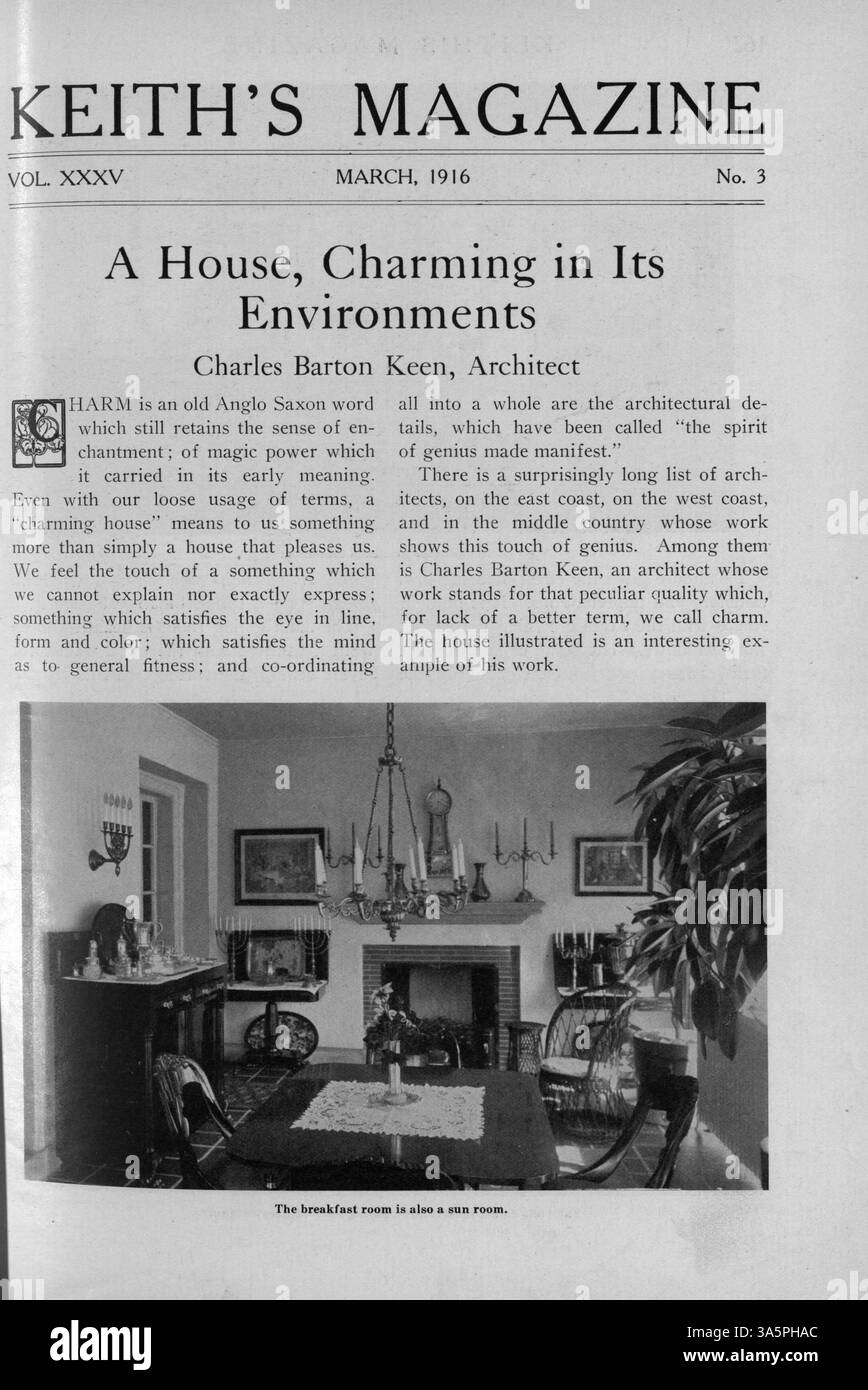 Keith's Magazine, published in 1916 by architect Max L. Keith, presents ...